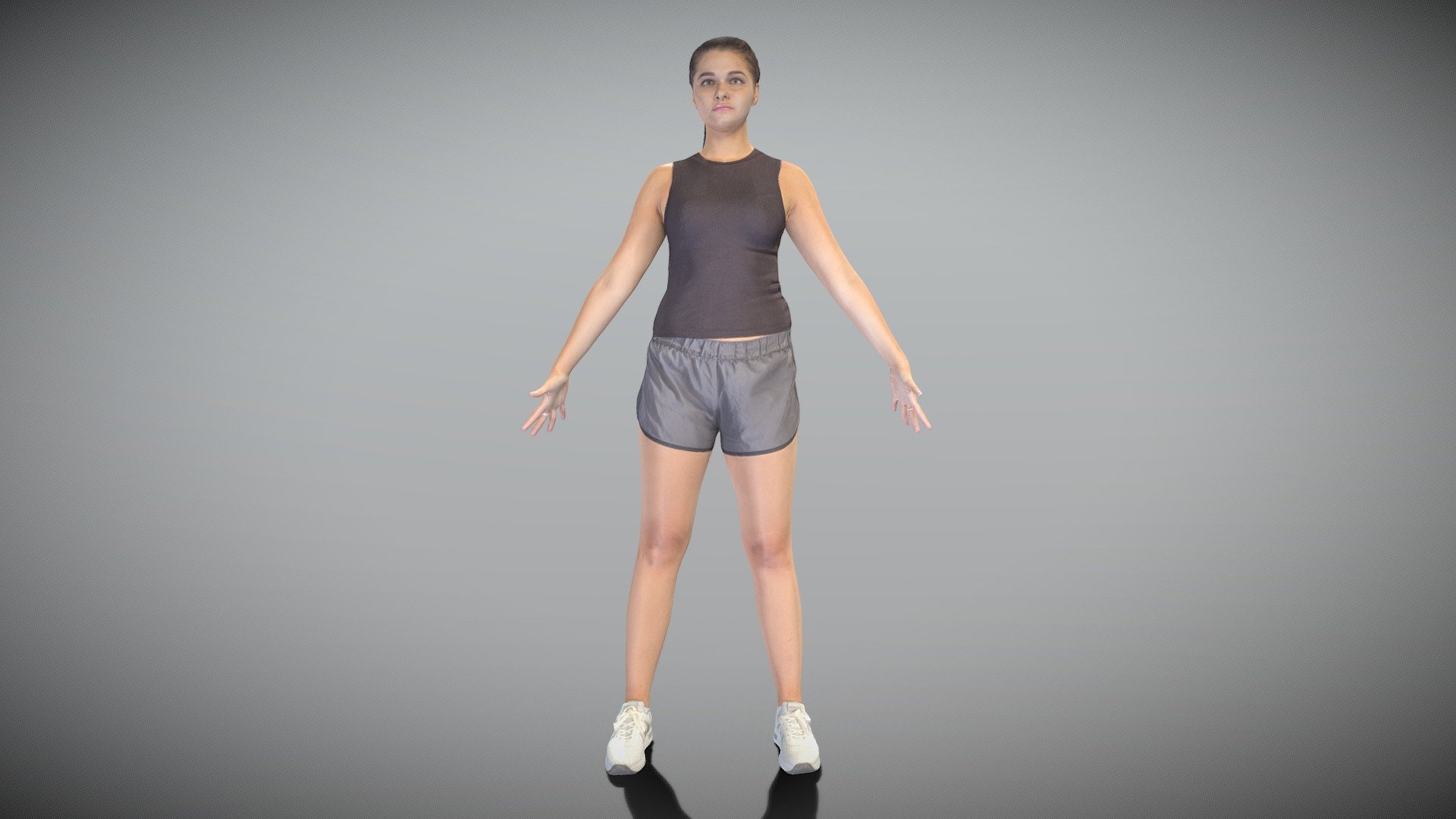 Pretty young woman in A-pose 279 - Buy Royalty Free 3D model by ...