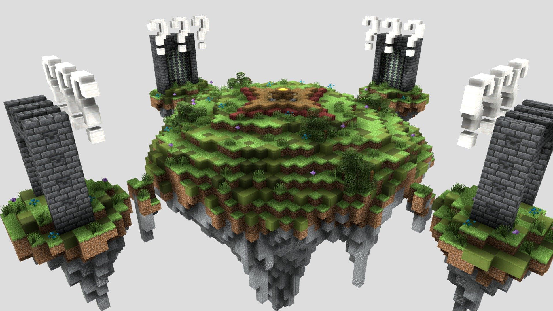 Minecraft HUB(4 portals) - 3D model by zenwood (@amir.saranbih ...