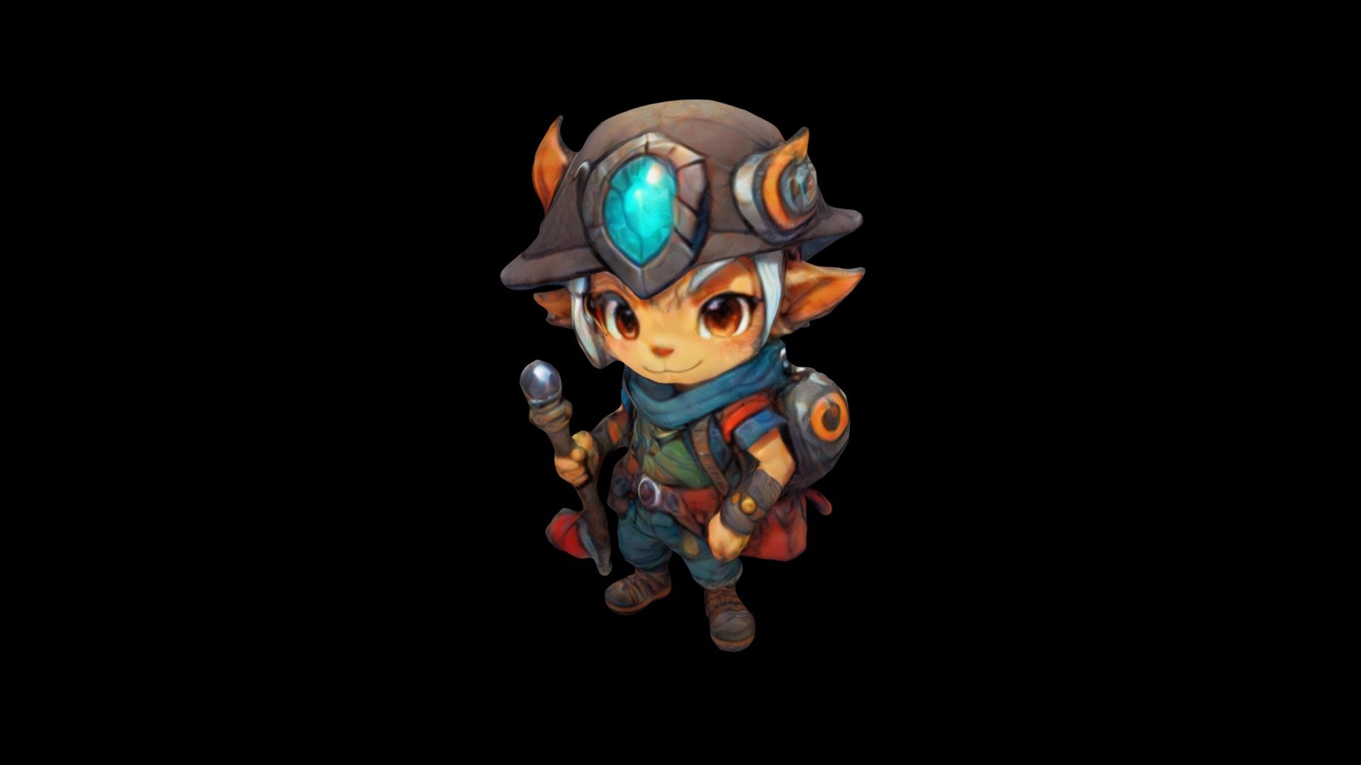 a cute cartoon character dressed as a explorer o - Download Free 3D ...