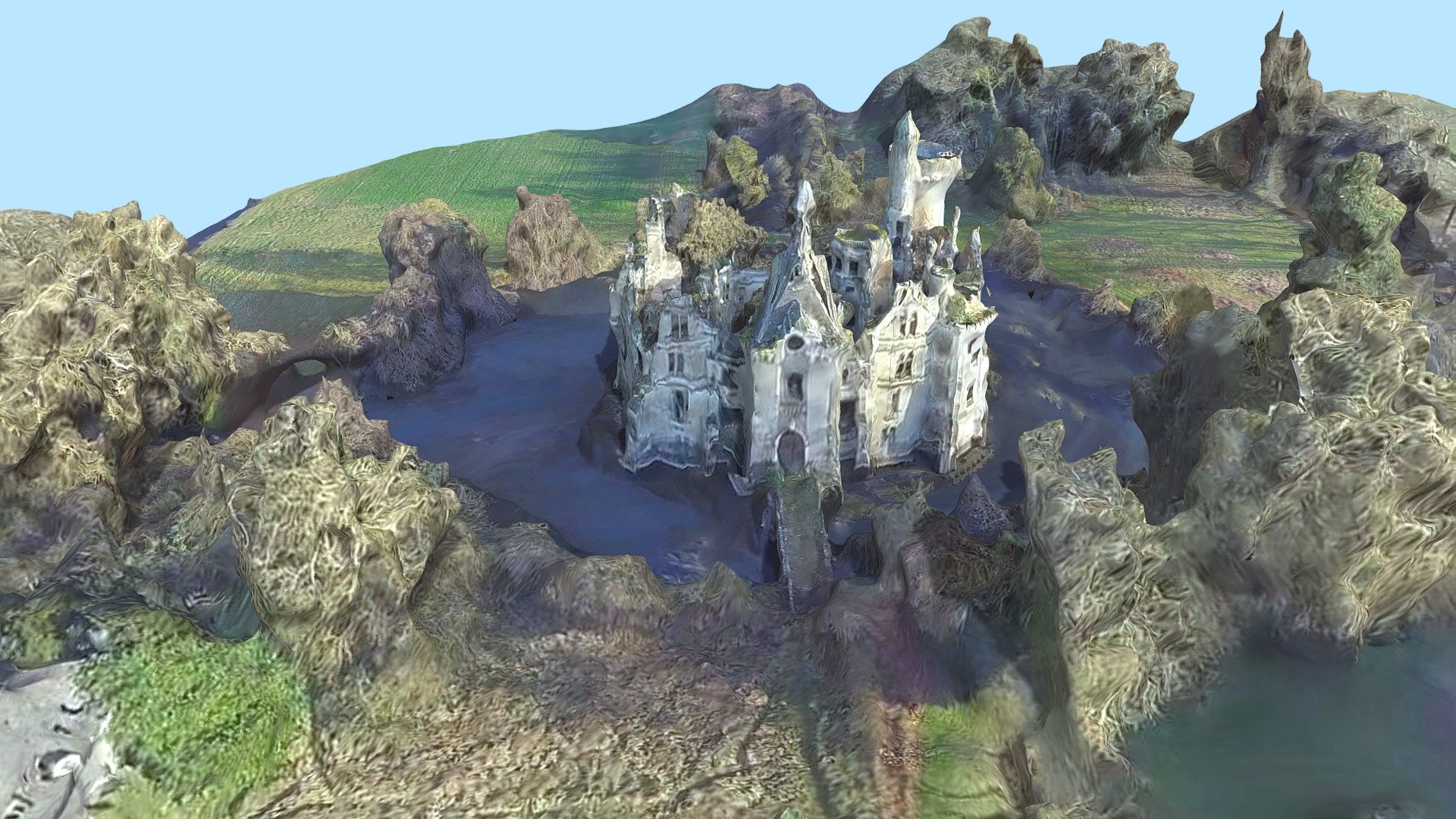 Chateau de la Mothe Chandeniers,France. Low Poly - Buy Royalty Free 3D ...
