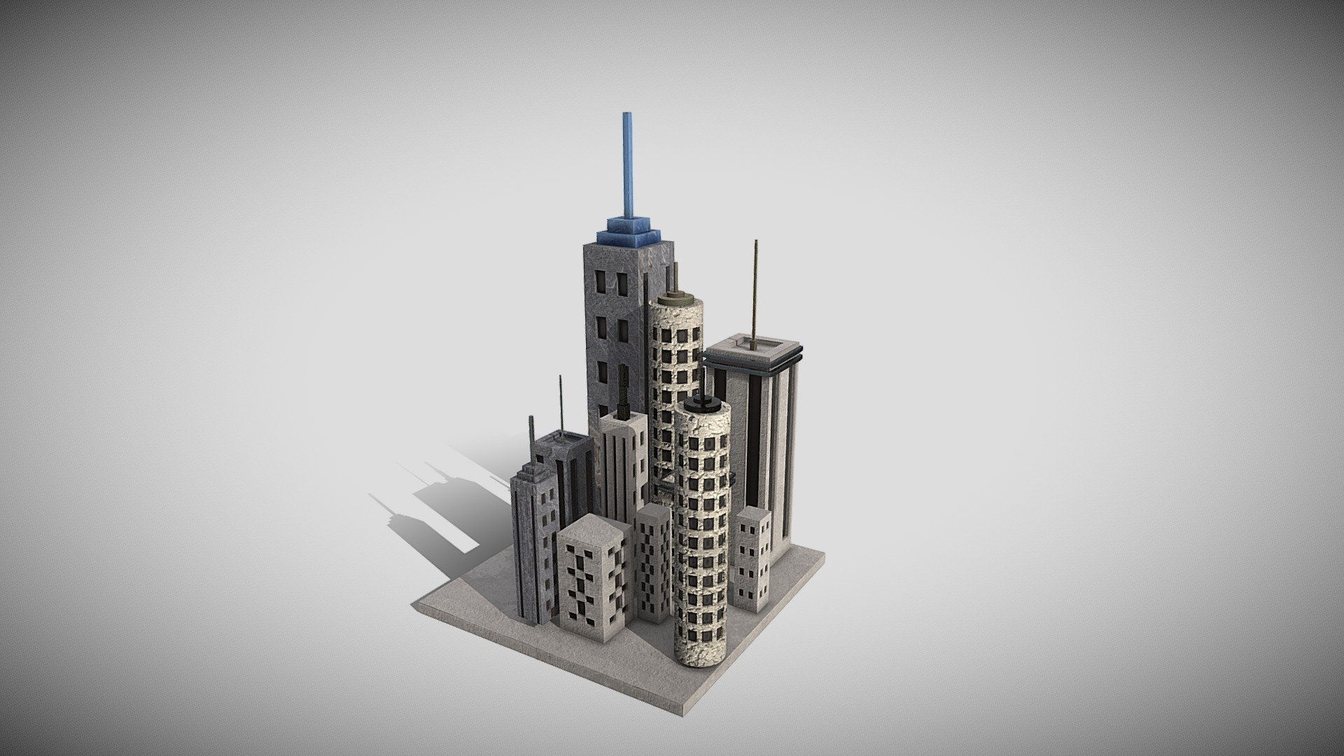 Cityscape - Download Free 3D model by LeeMoorhead [e919fec] - Sketchfab