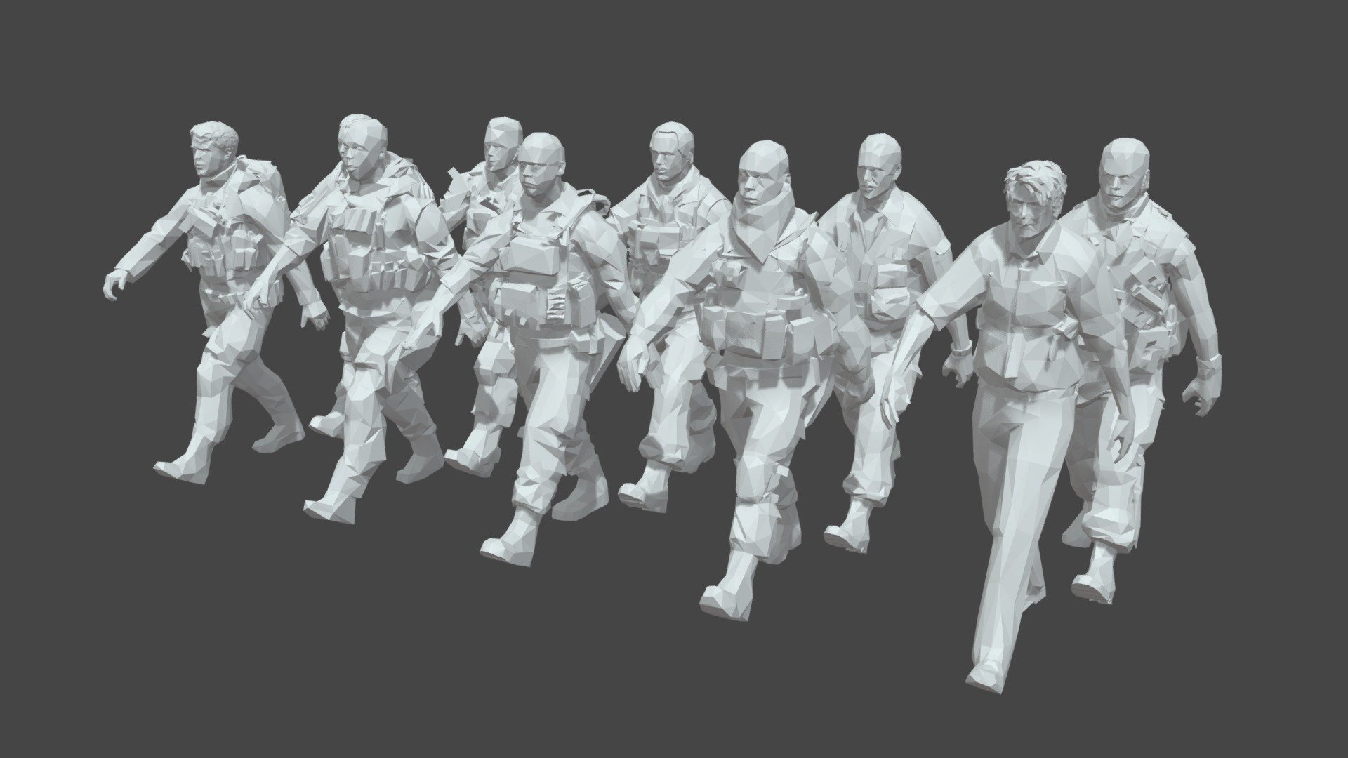 Low poly Army Male Character Pack 3 - 3D model by game-assets85 (@game ...