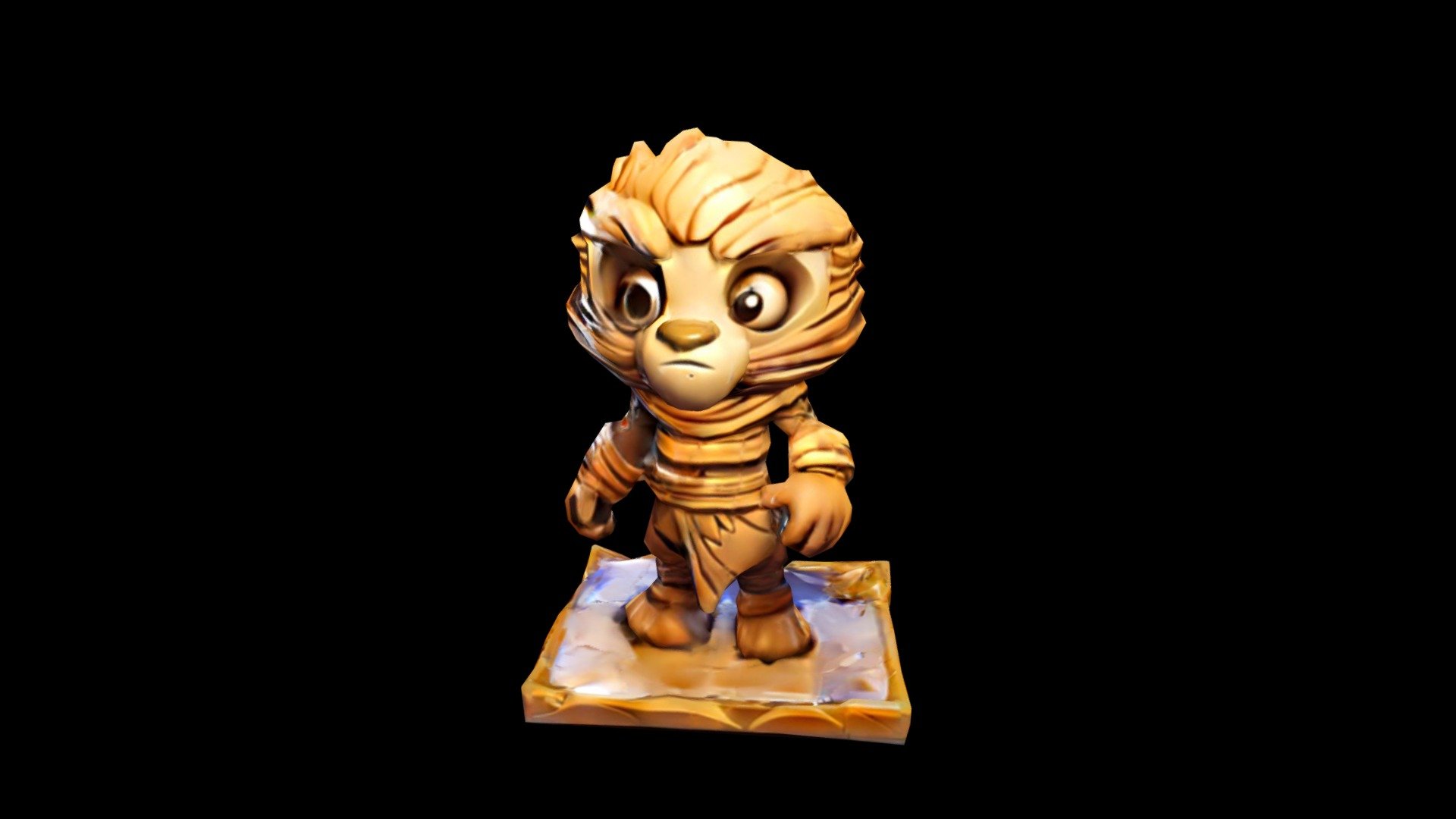 Angry Cat Dressed in desert-like wraps and a wor - Download Free 3D ...