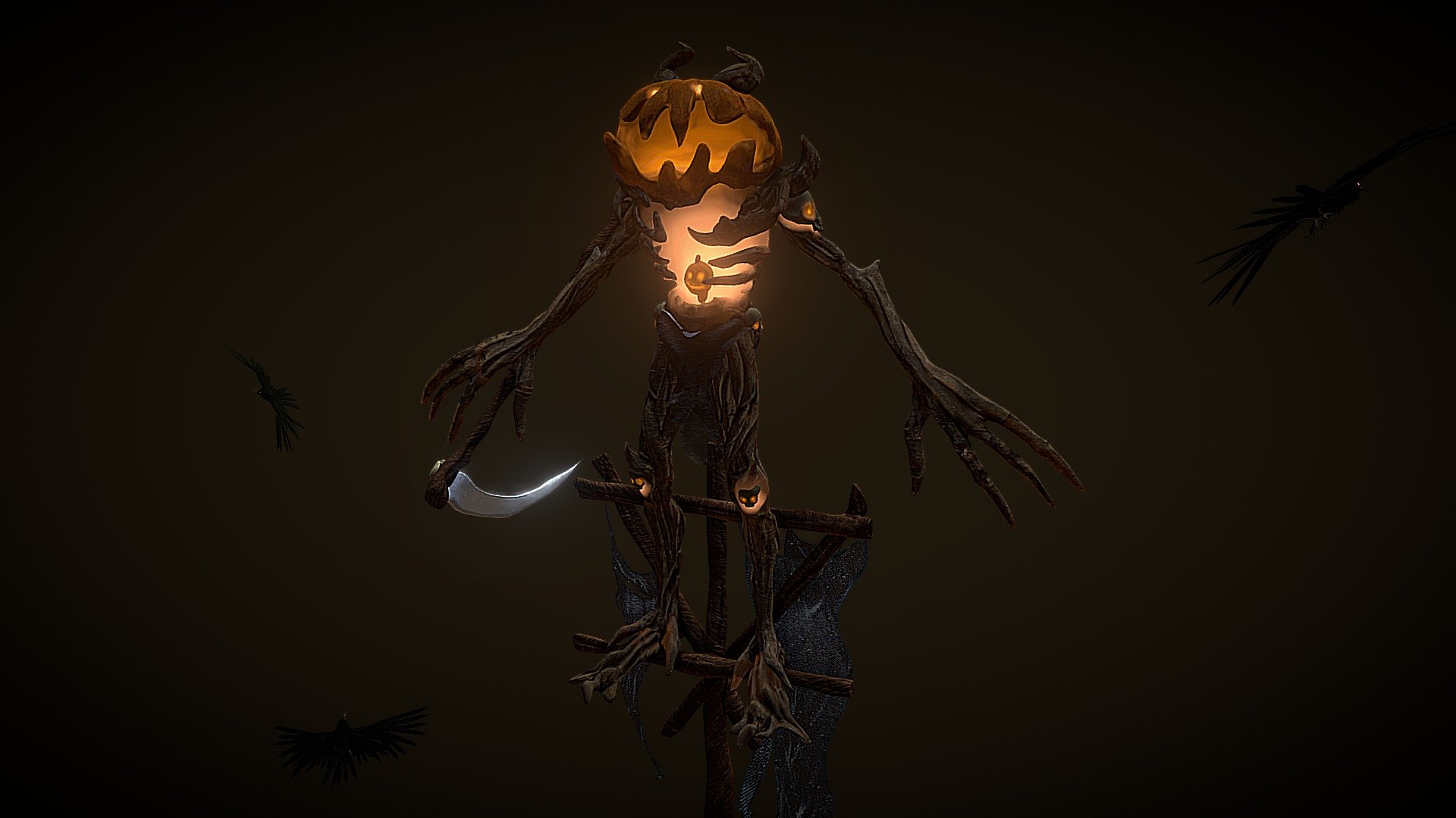 Pumpkin Scarecrow - 3D model by OliFletcher [e9251b6] - Sketchfab