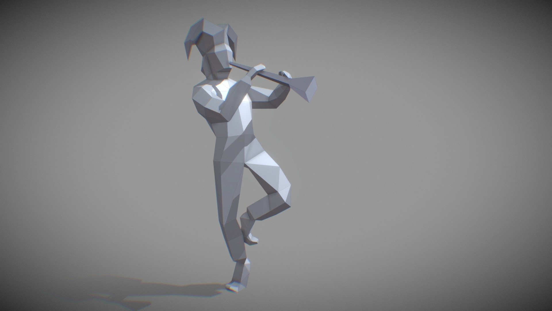 Jester with flute - 3D model by deletedcube [e927e23] - Sketchfab