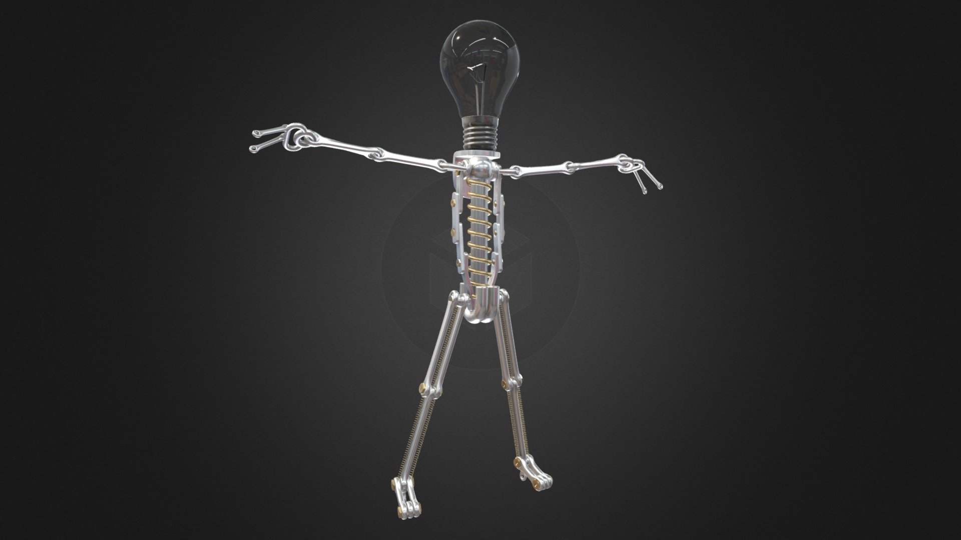 Humanoid Light Bulb Robot - 3D model by Rudraksh (@RudrakshWalia ...