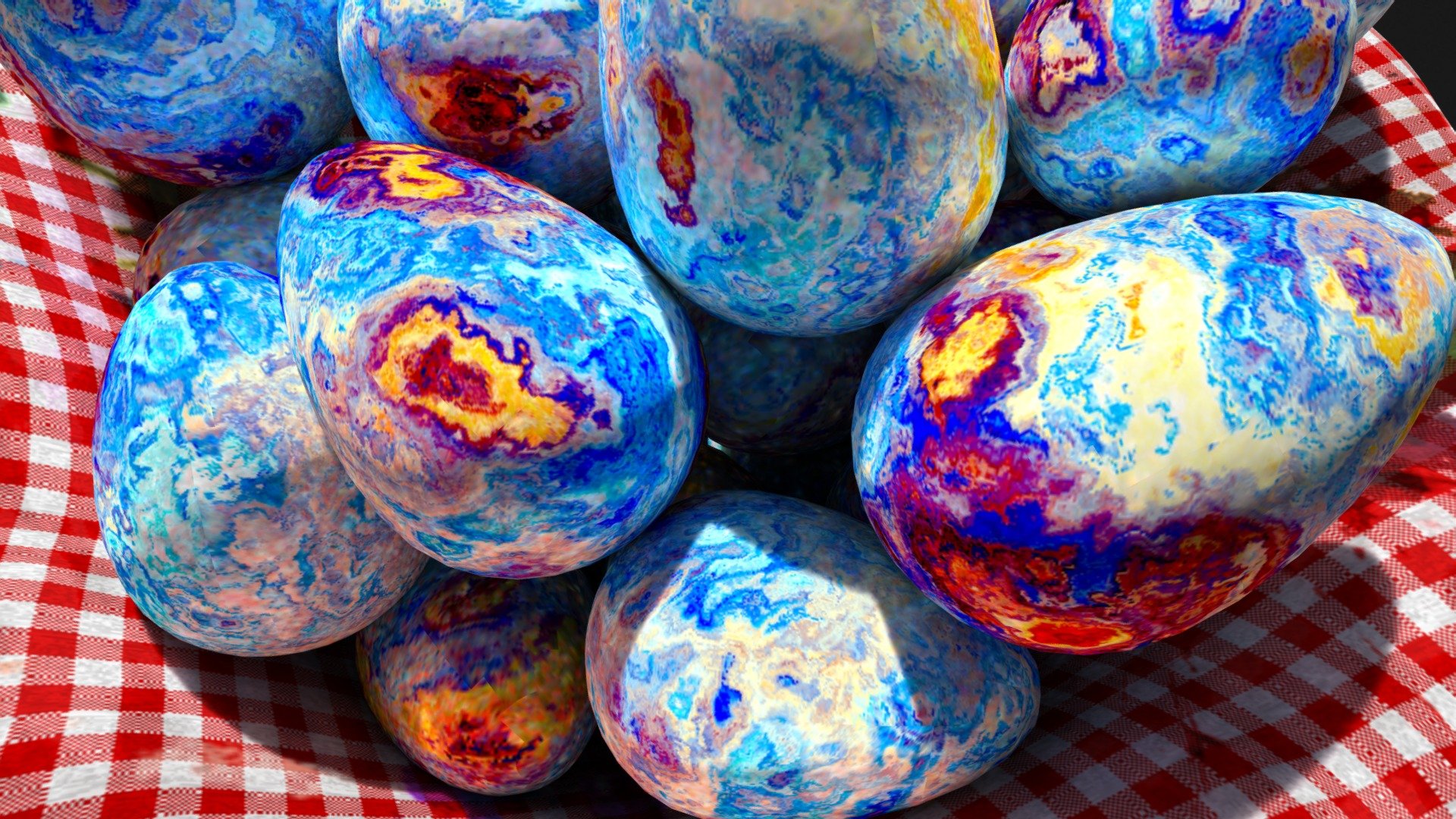 Easter Eggs OSL Baking - 3D model by Carlo Bergonzini (@carlo-bergonzini) [e93af71] - Sketchfab