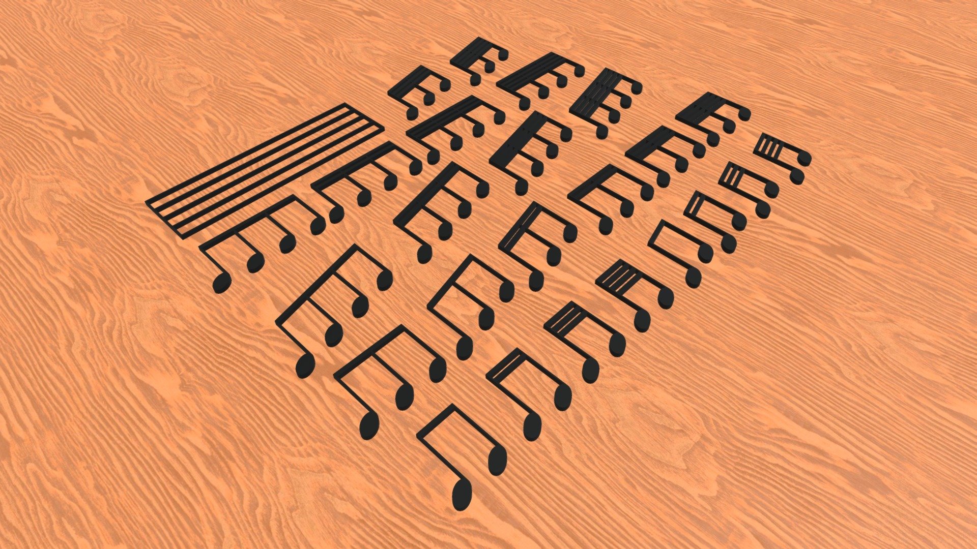 Musical Notes 2 - Buy Royalty Free 3D model by Philip Storm ...
