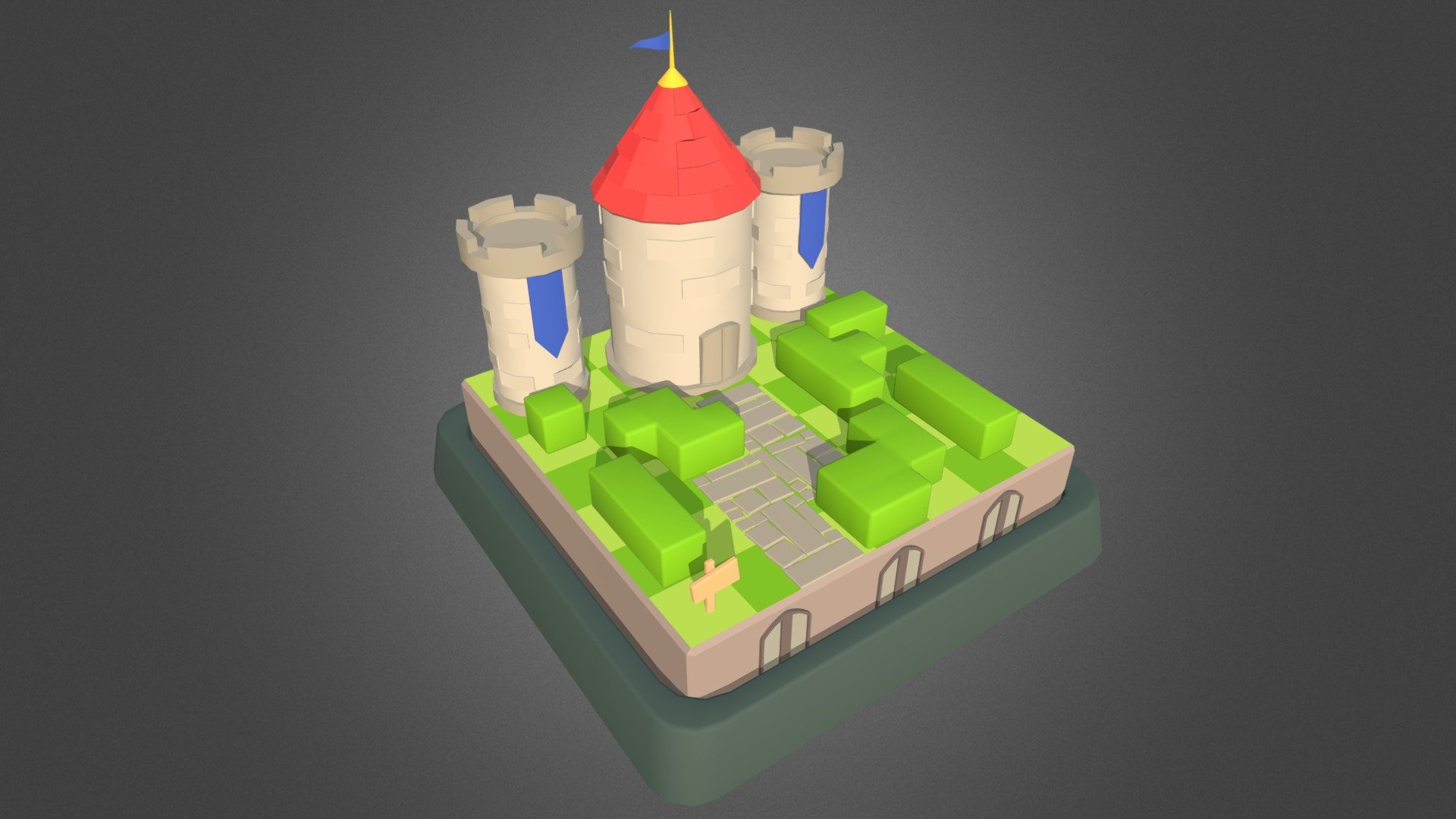 Castle Low poly - 3D model by Oussema3D (@Khmiri.Oussema) [e9481f7 ...