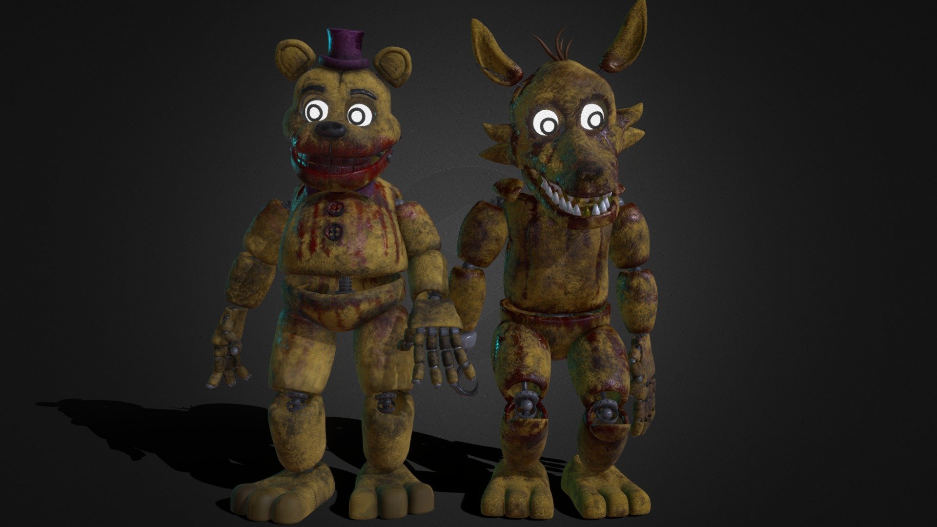 Stuffed SpringFreddy and Stuffed SpringFoxy - 3D model by JackG205 ...