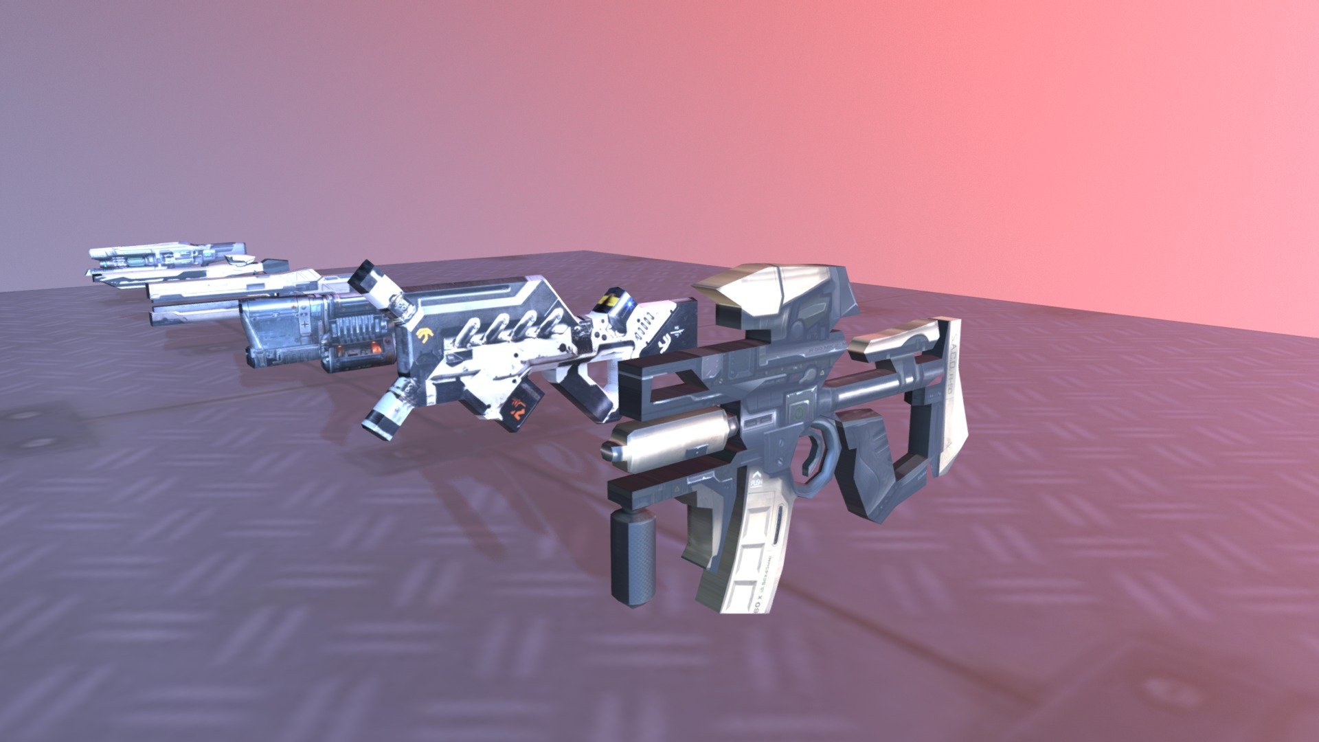 Sci-Fi Low-poly Guns 3D Model Pack - 3D model by IO Games (@io-games ...