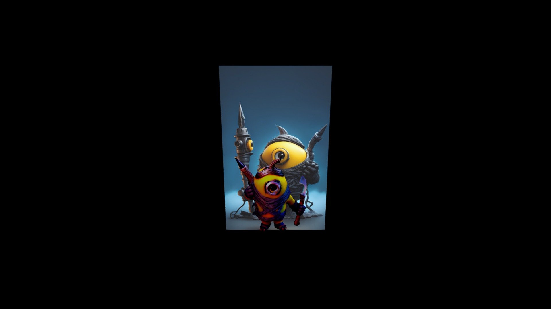"Yellow Creature with Sword and Staff" A yell - Download Free 3D model ...