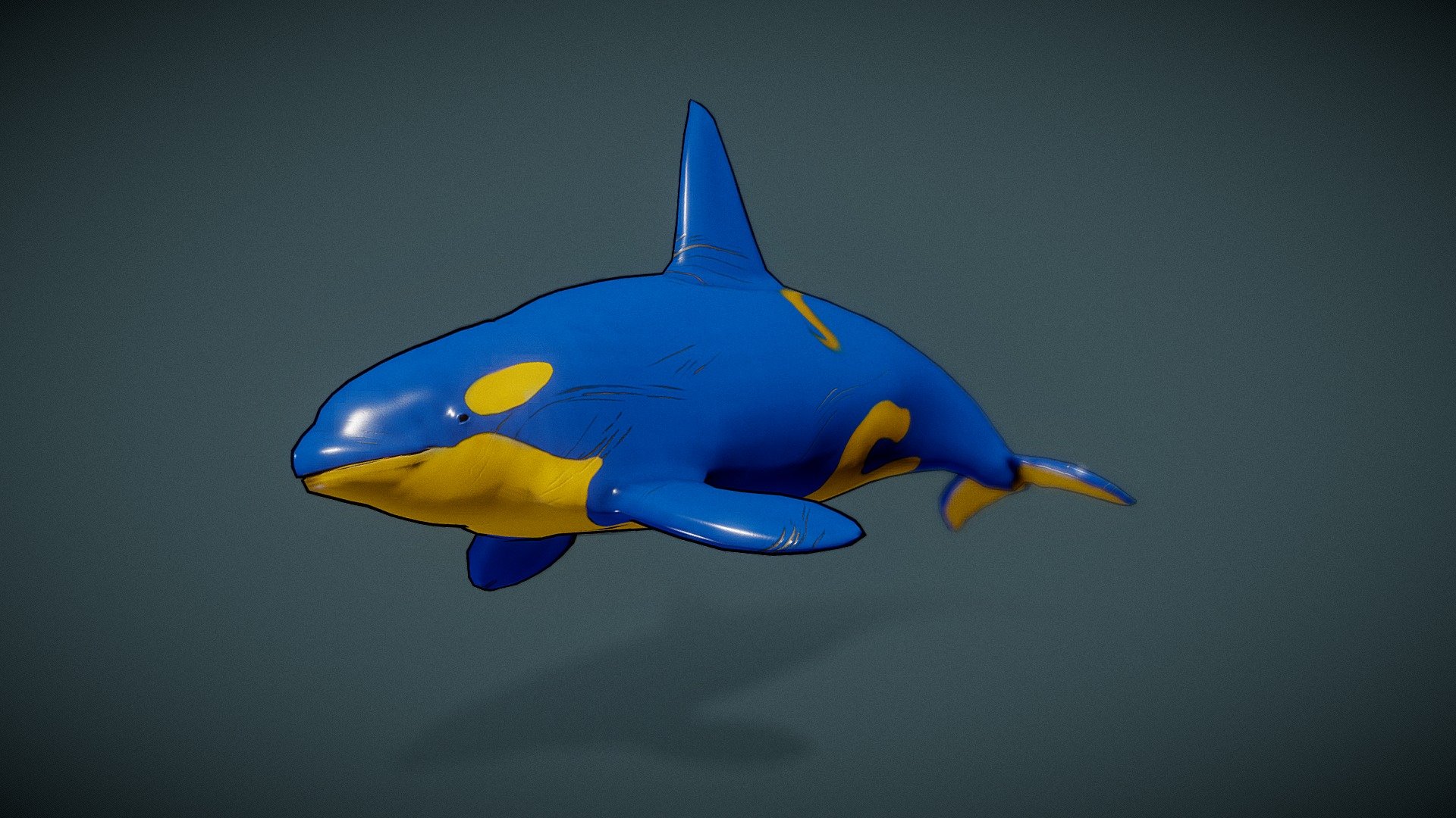 Orca blue and yellow - 3D model by 3dartstevenz [e961d05] - Sketchfab