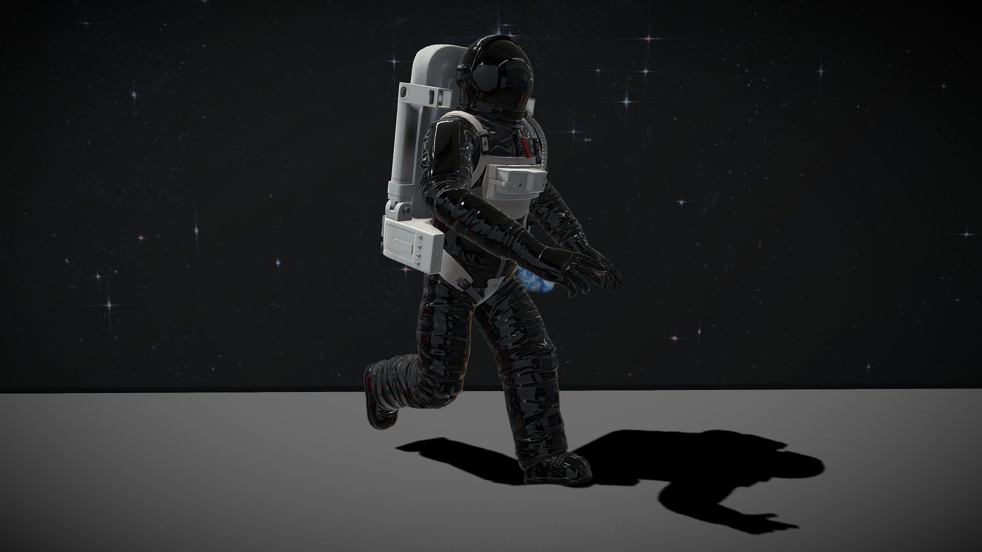 Animated Spaceman in Space Suit Walks on Moon - Download Free 3D model ...