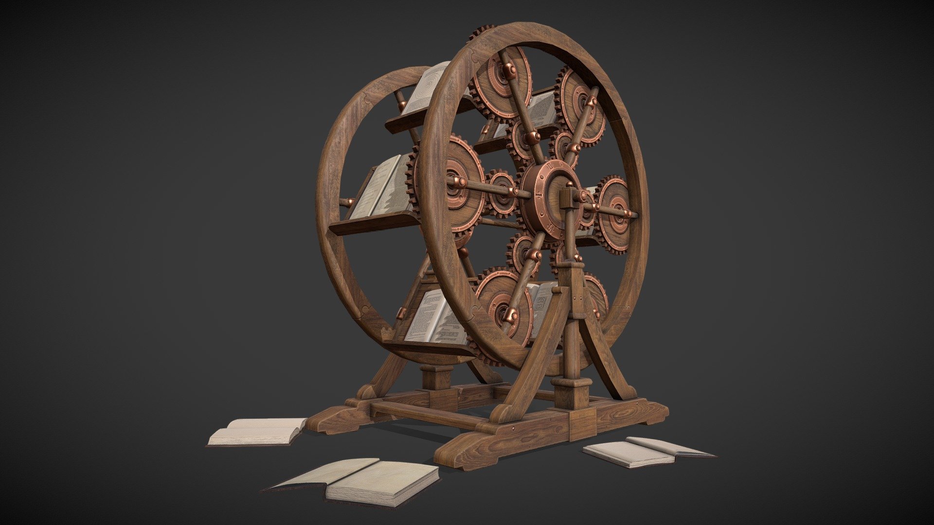 Bookwheel Steampunk - Buy Royalty Free 3D model by Zgon (@Z-gon ...