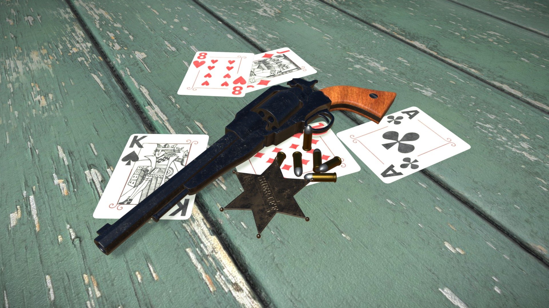 Revolver Remington 1858 - 3D model by majada89 [e965214] - Sketchfab