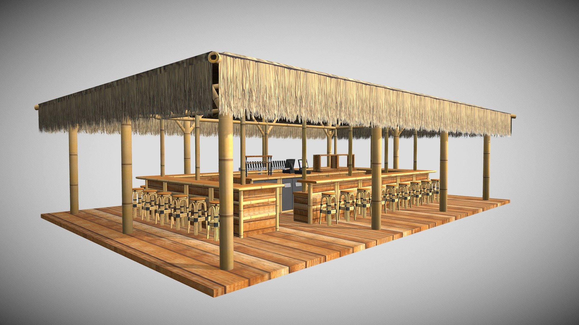 Tiki Bar - 3D model by HanaGrace [e96549a] - Sketchfab