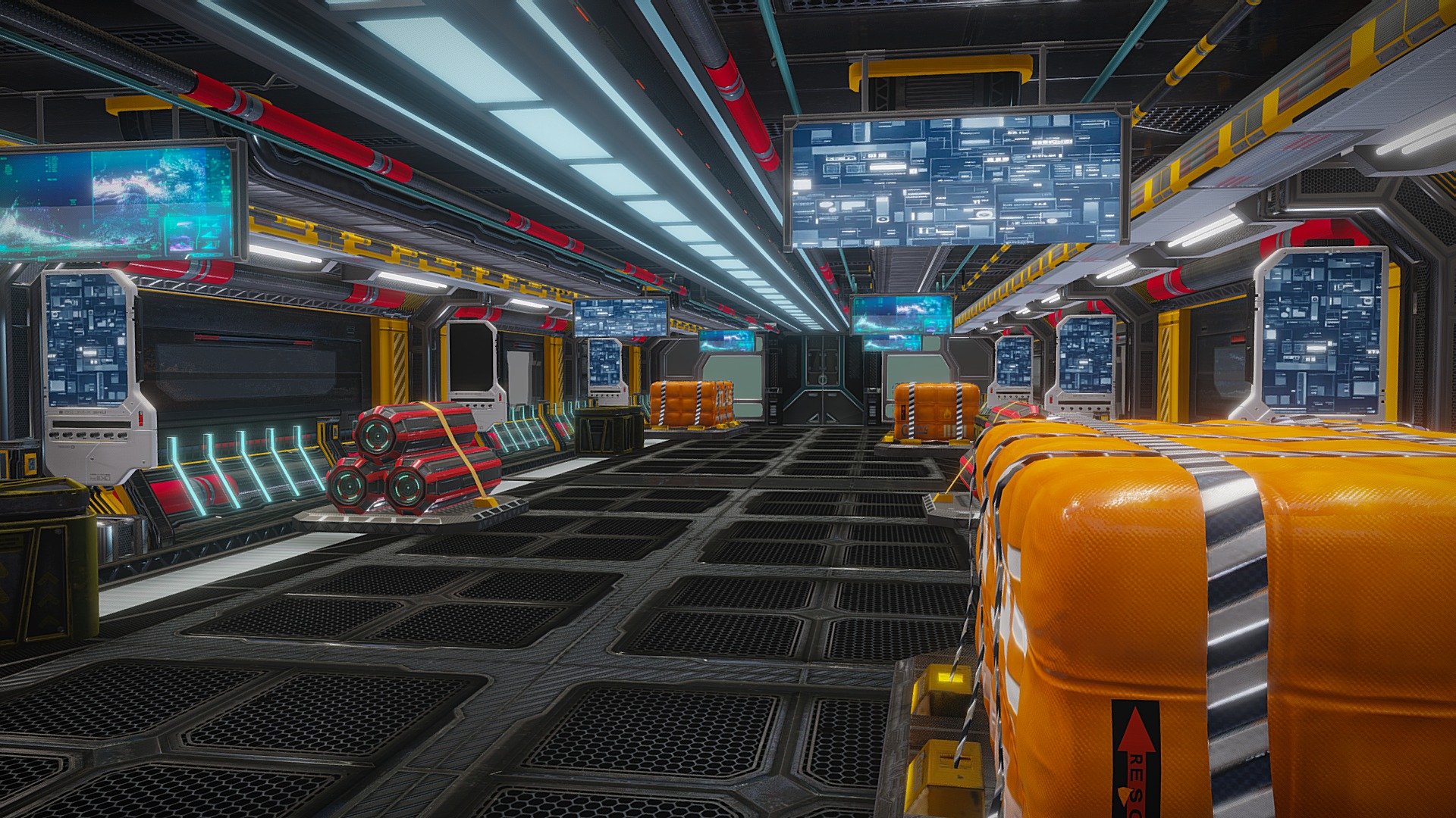 SciFi-Corridor - 3D model by Ikarus 3D (@ikarus3d) [e96618f] - Sketchfab