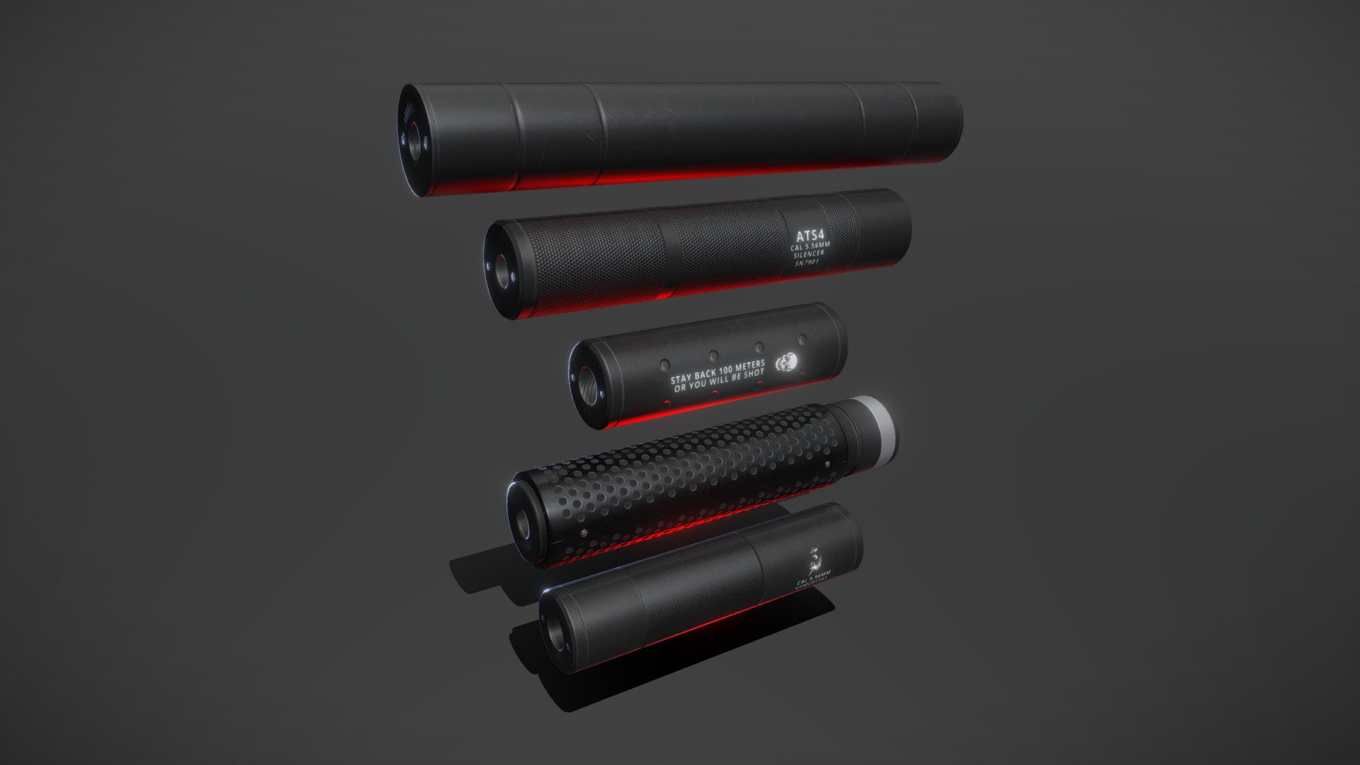 Silencers Pack 1 - Download Free 3D model by Pedro Belthori ...
