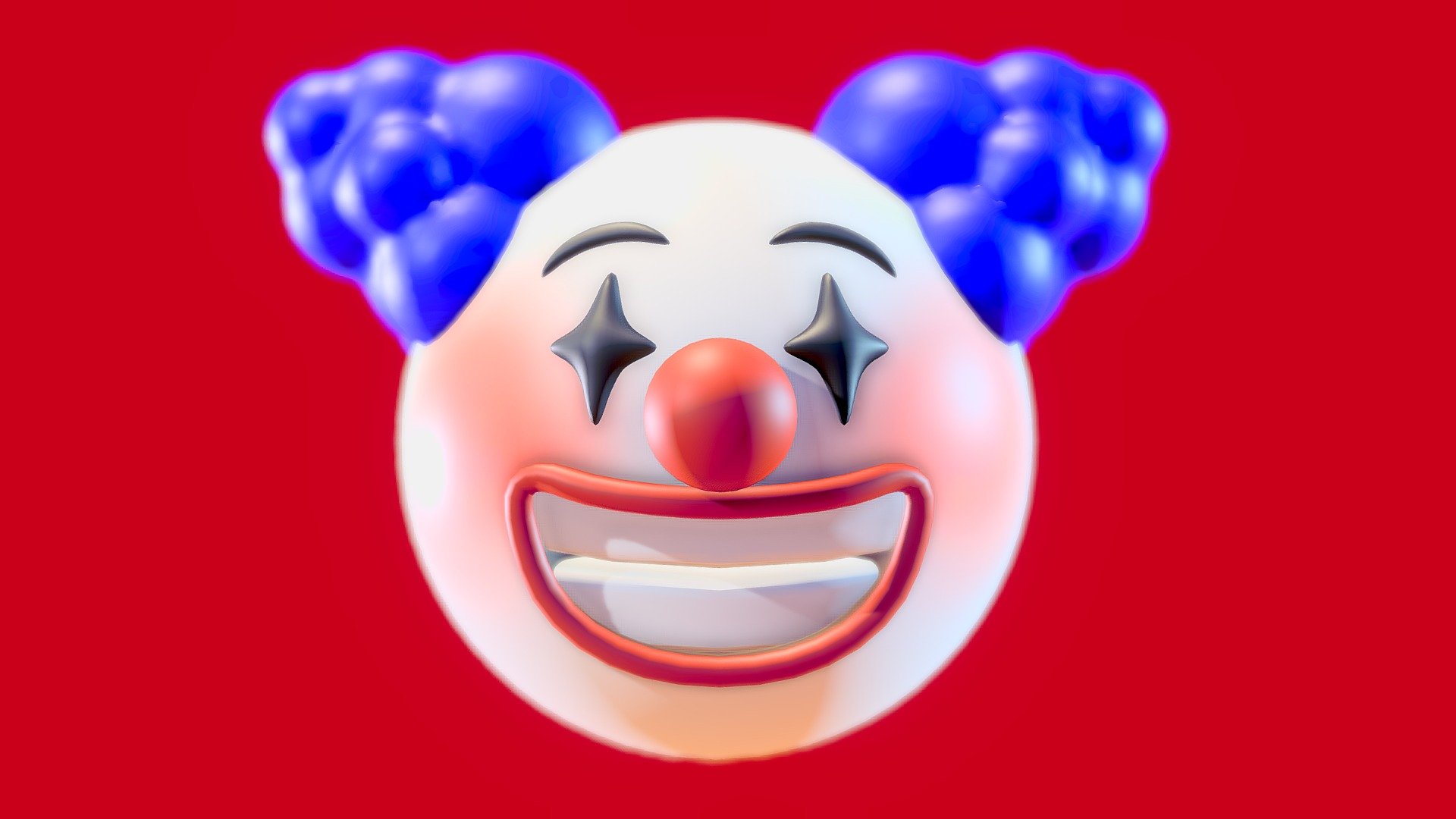 Clown Circus Emoticon Emoji or Smiley - Buy Royalty Free 3D model by ...