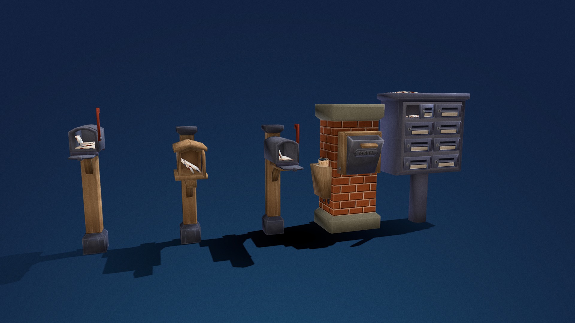 Mail Boxes - 3D model by Phlo (@PhloArt) [e96c23f] - Sketchfab