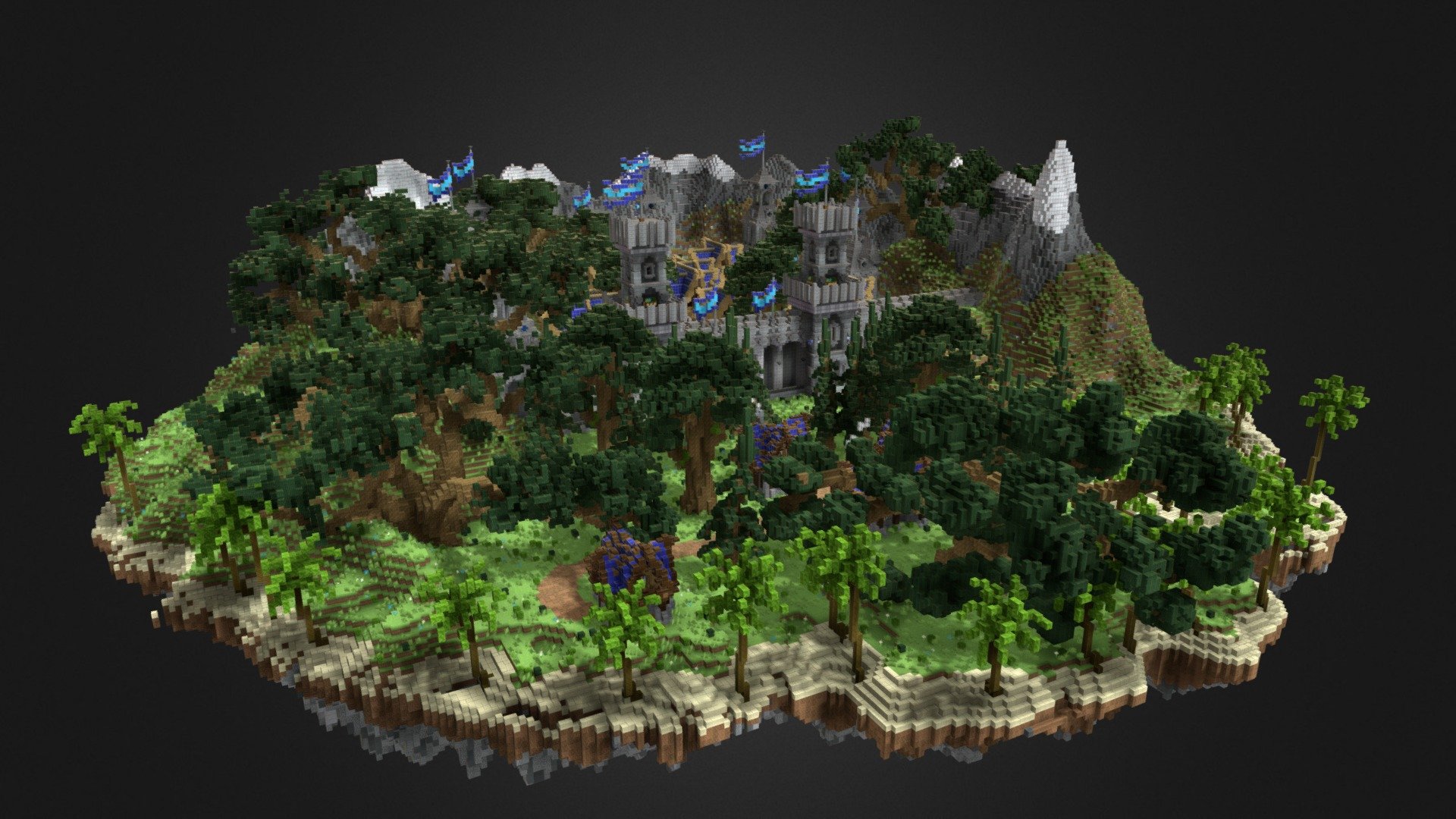 Fortress SkyBlock 🏰 | AliensBuilds - Buy Royalty Free 3D model by ...