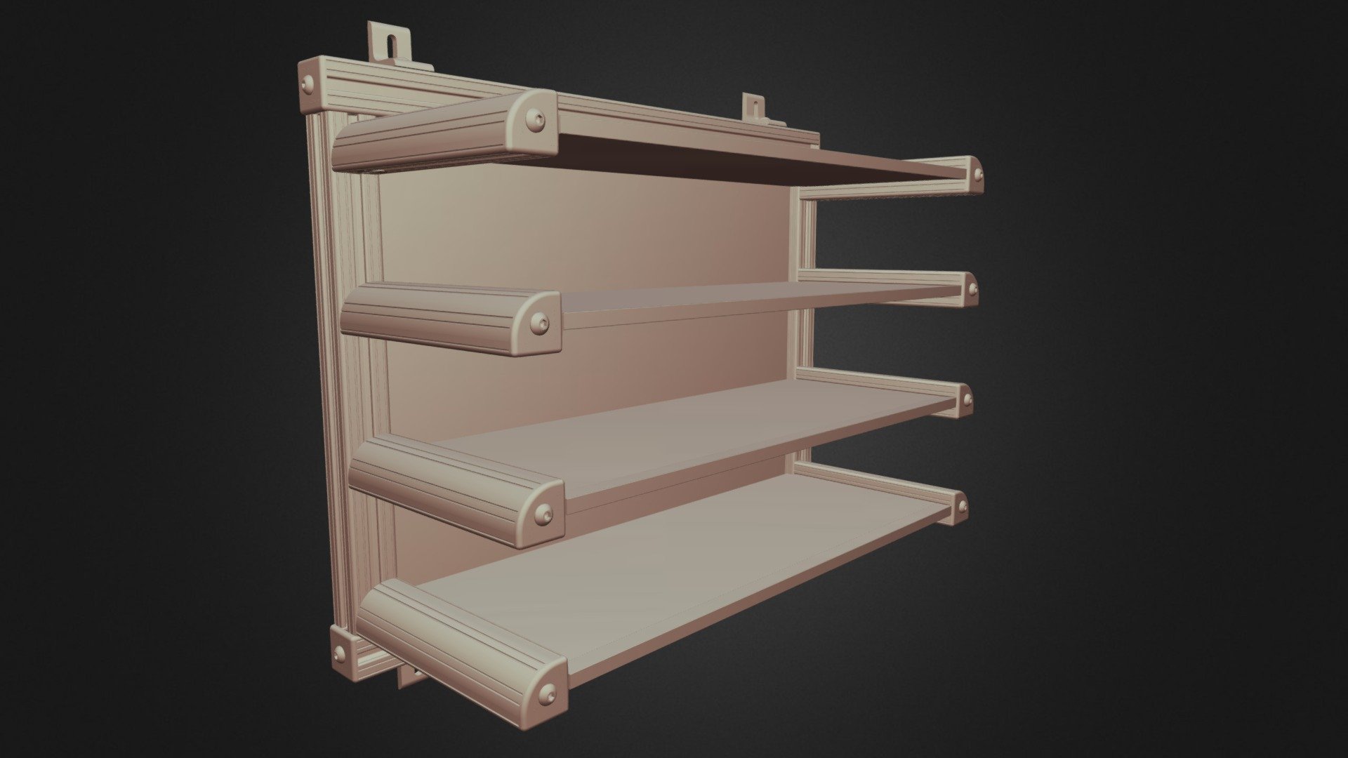 Aluminum Adjustable Shelf - Wall Mounted - Buy Royalty Free 3D model by ...