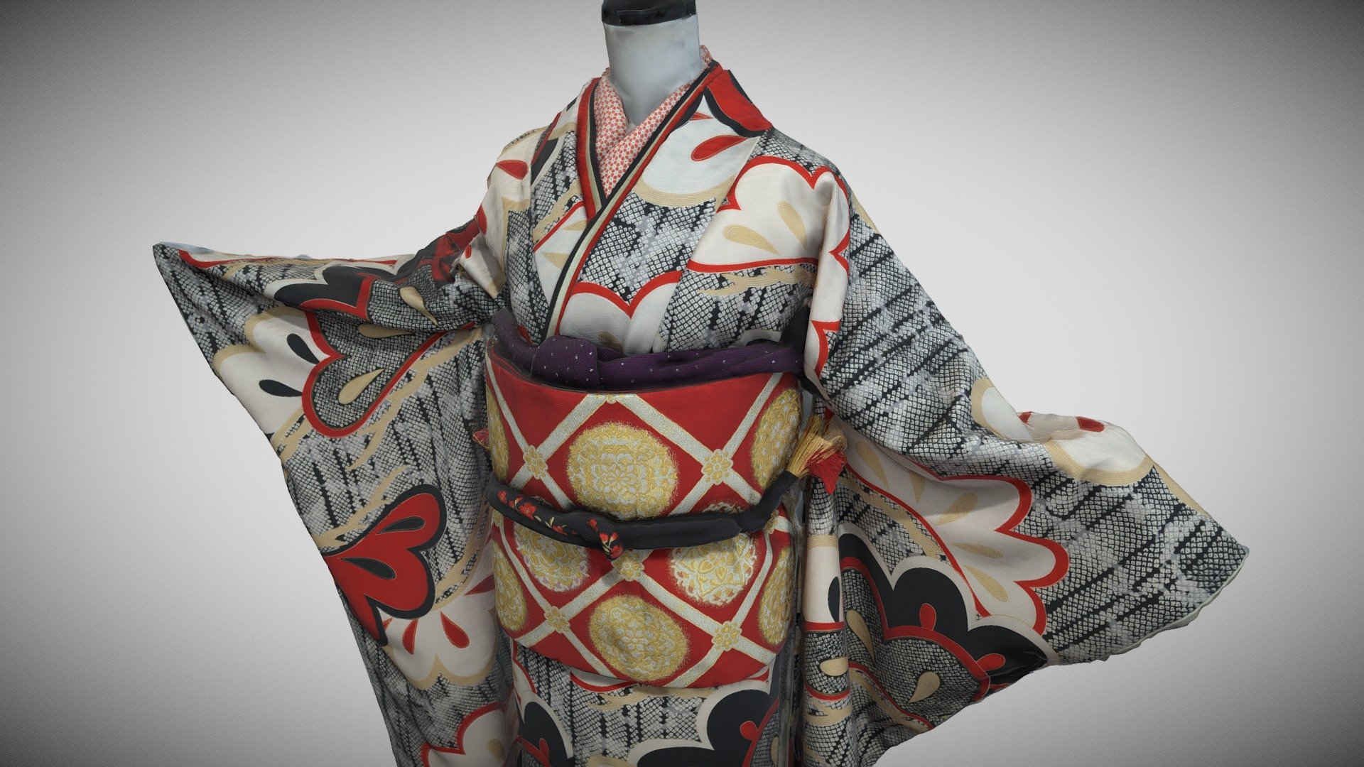 Furisode Kyoto Kimono - 3D model by Koto3D Stephane Vogley (@sayavog ...