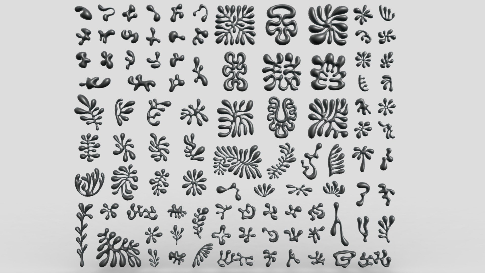 Organic Floral Shapes Asset Pack / 95 Shapes - 3D model by Jojo ...