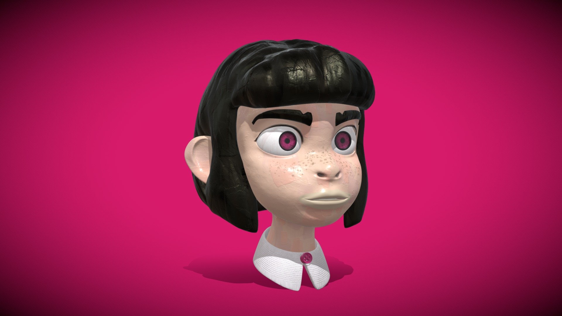Cartoon Girl Face - 3D model by Théo Reigner 'BadAffe' (@BadAffe ...