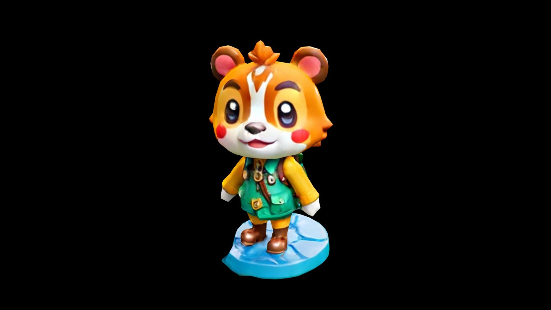 A cute animal Crossing character stands on a blu - Download Free 3D ...