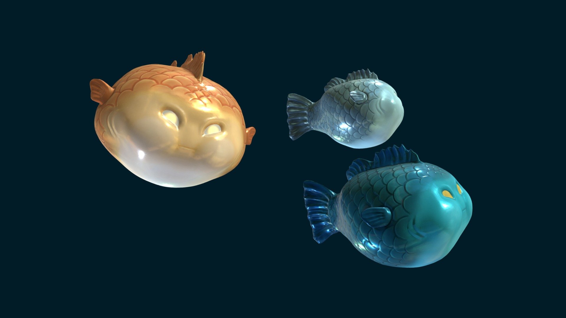 Chubby Fish School - 3D model by Betsy Jones (@sycorix) [e9ae807 ...