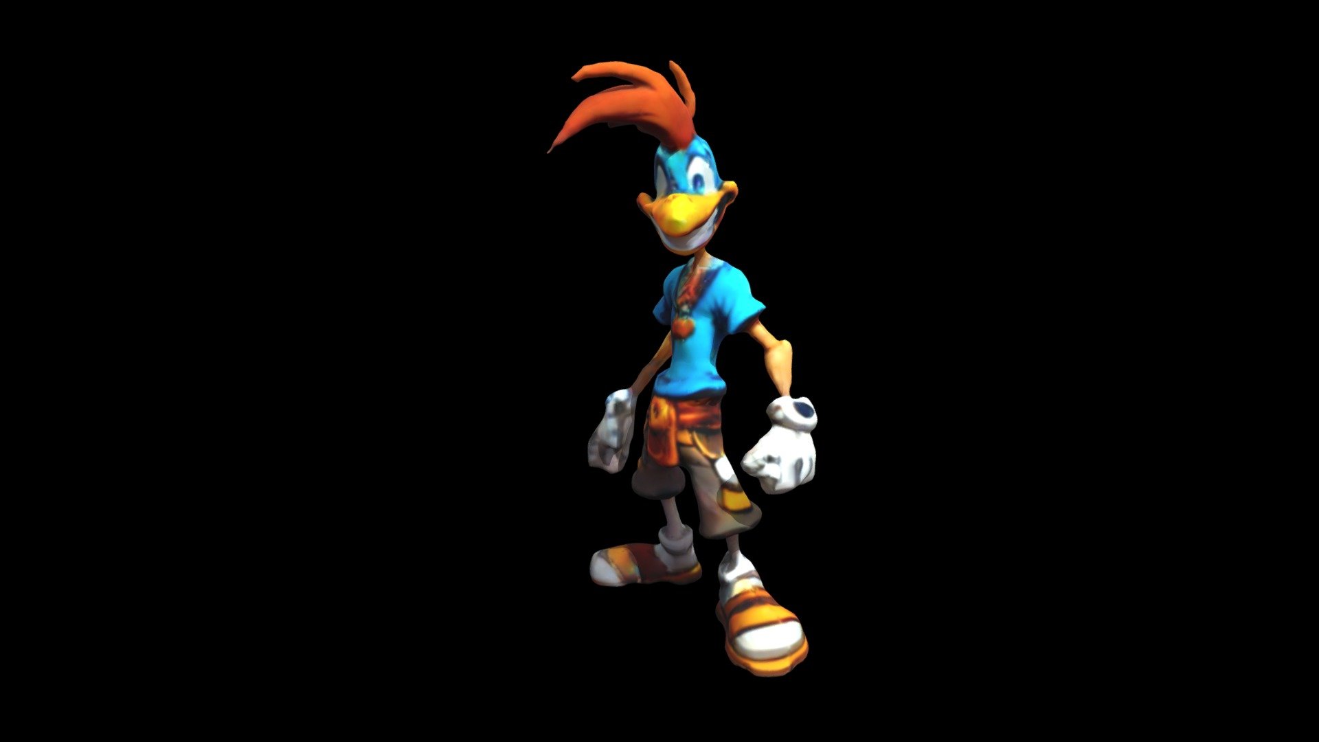 a cartoon character with a blue shirt and bro - Download Free 3D model ...