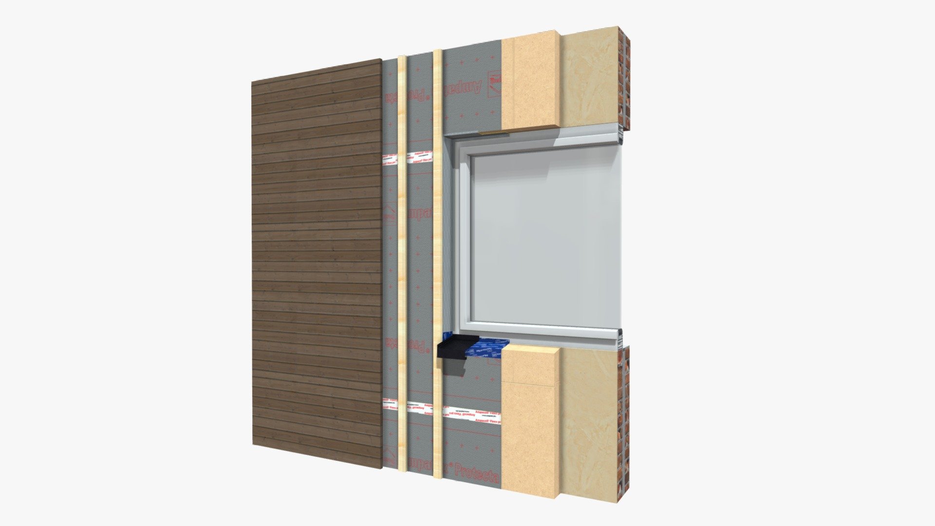 External Insulation - Clad Finish - Cavity Wall - 3D model by Back to ...