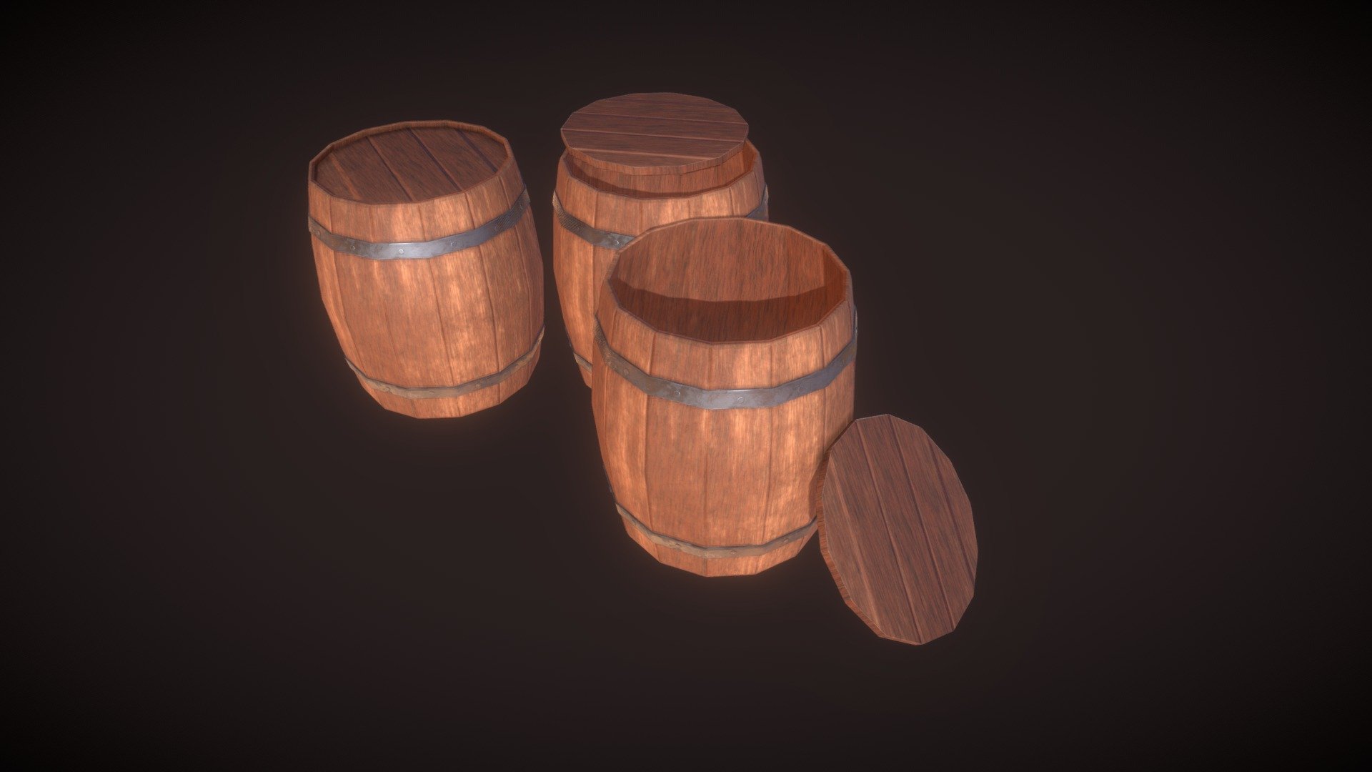 Wooden barrels - 3D model by Adam Karolin (@adamkarolin) [e9c1627 ...
