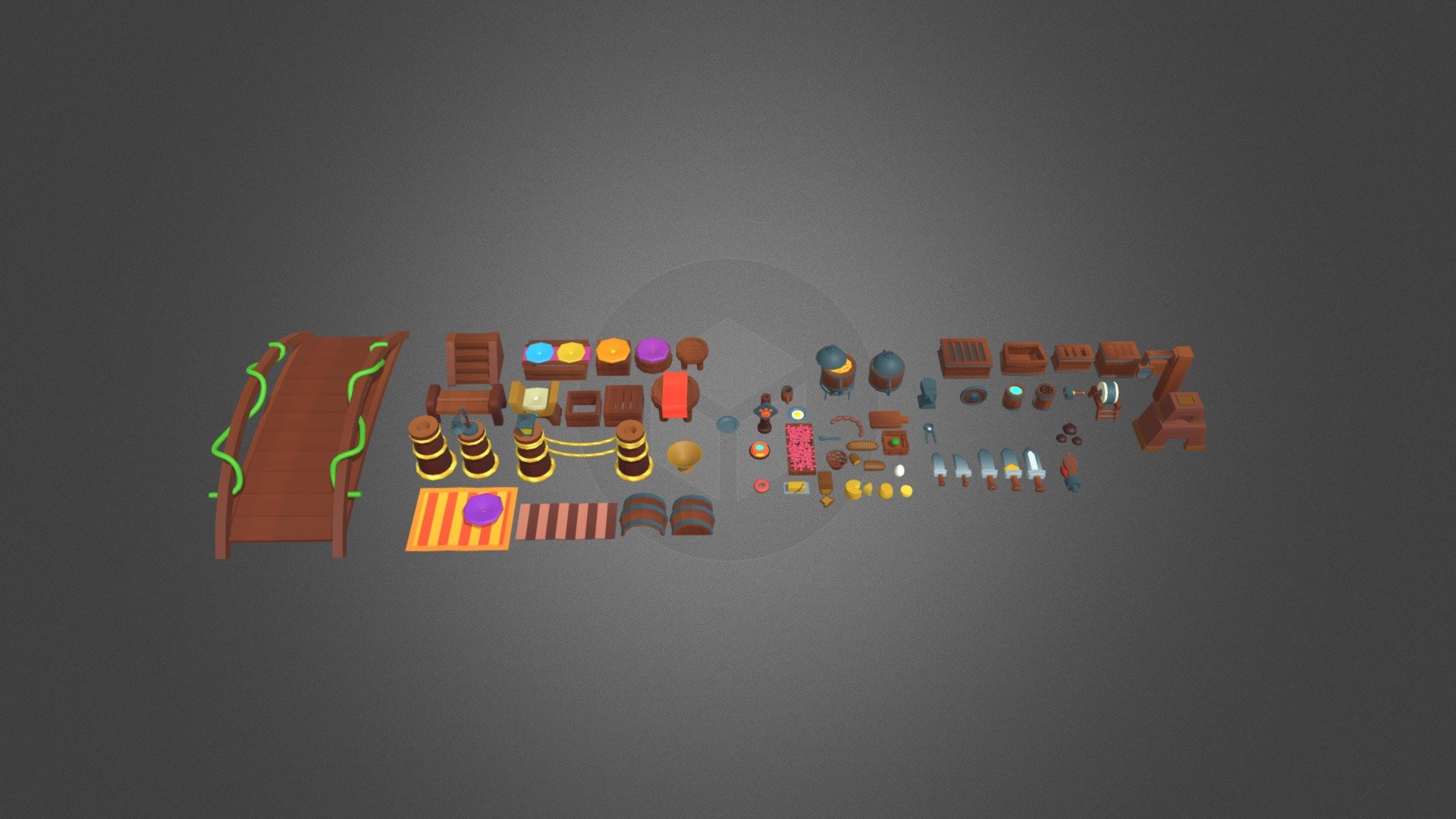Low Poly Middleages Prop Pack - 3D model by 3dcraftstudio ...