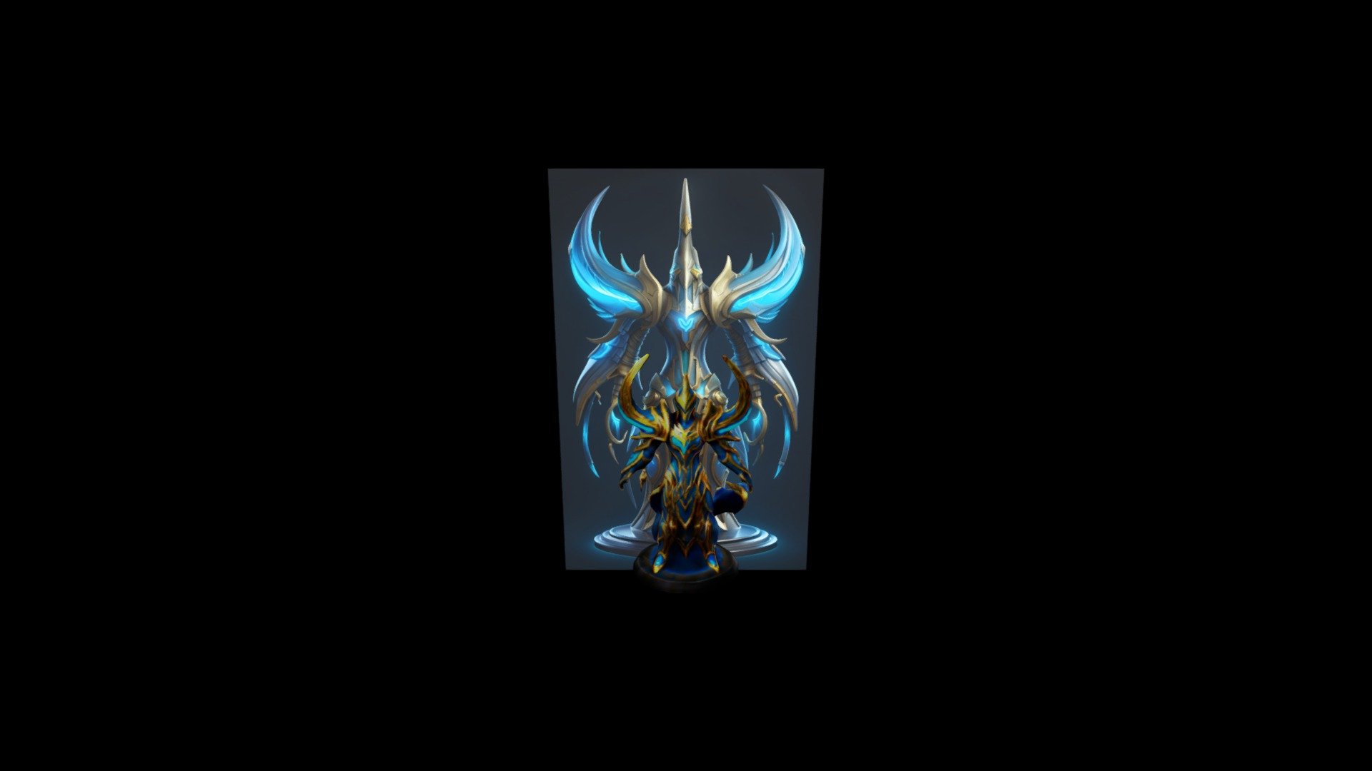 "Blue and Silver Guardian Statue" A large, bl - Download Free 3D model ...