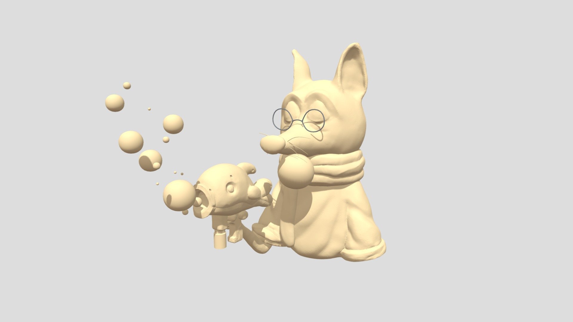 Bubble Gun Fox - 3D model by huangyamao.animation [e9cb82c] - Sketchfab