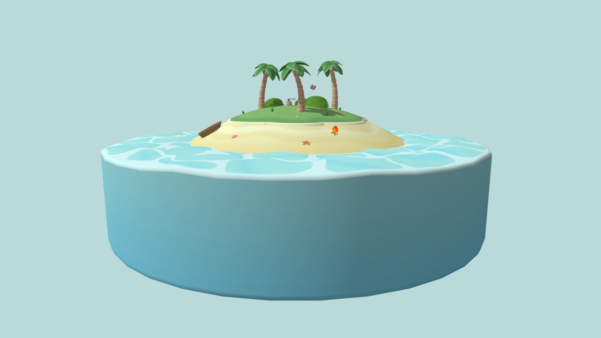 Cartoon Stylized Island Scene - 3D model by faithwilson1999 [e9cf3dd ...