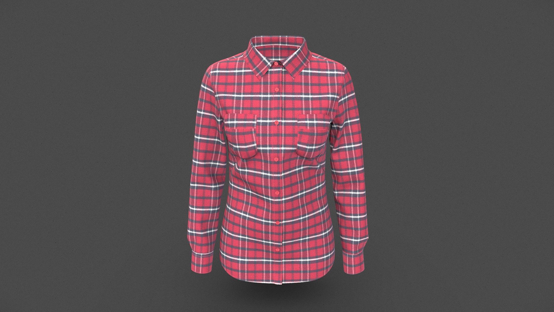 Women Apparel Fashion Checked Shirt - Buy Royalty Free 3D model by ...