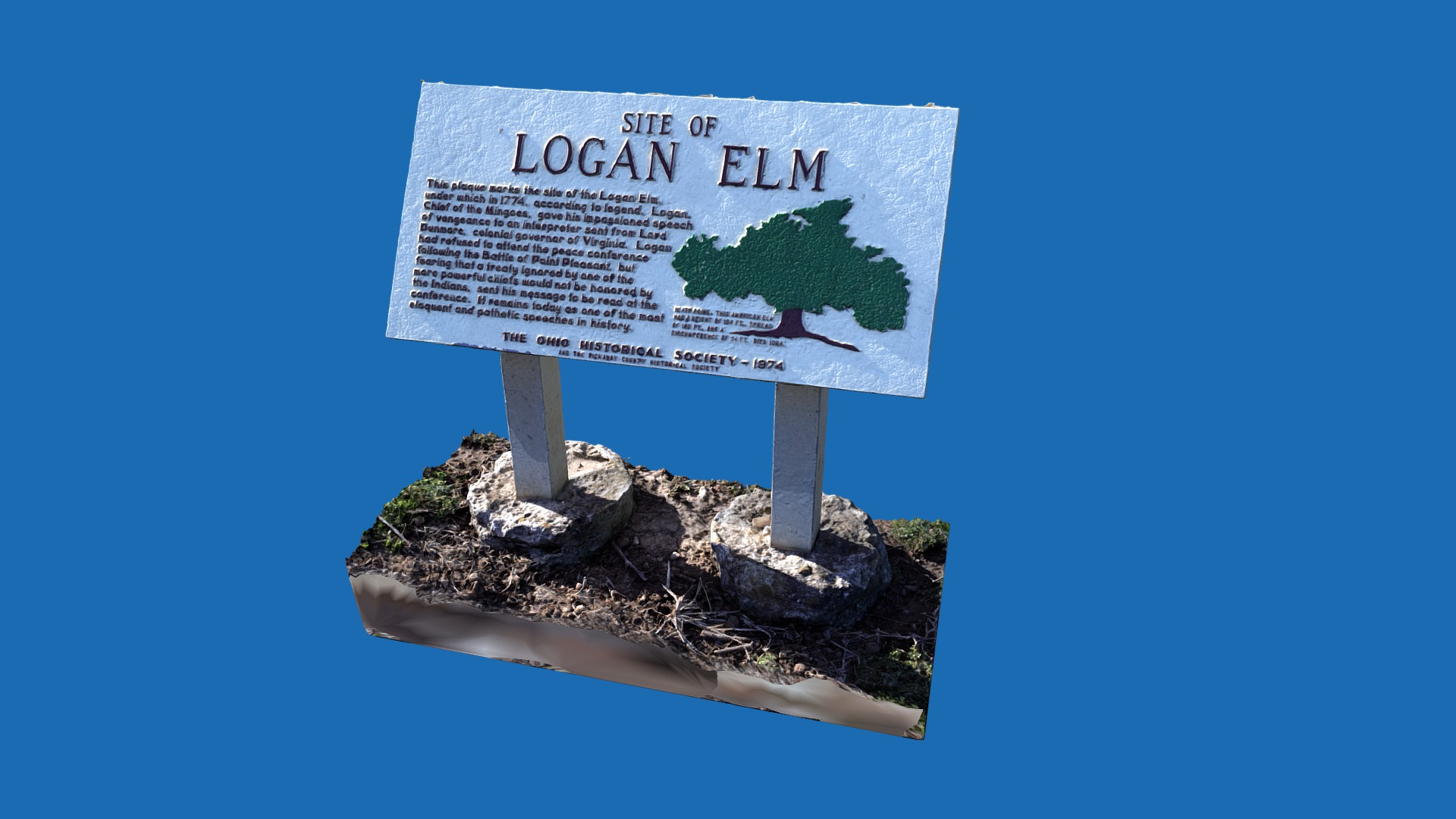 Chief Logan Elm Memorial Park-Elm Tree Sign - Download Free 3D model by ...