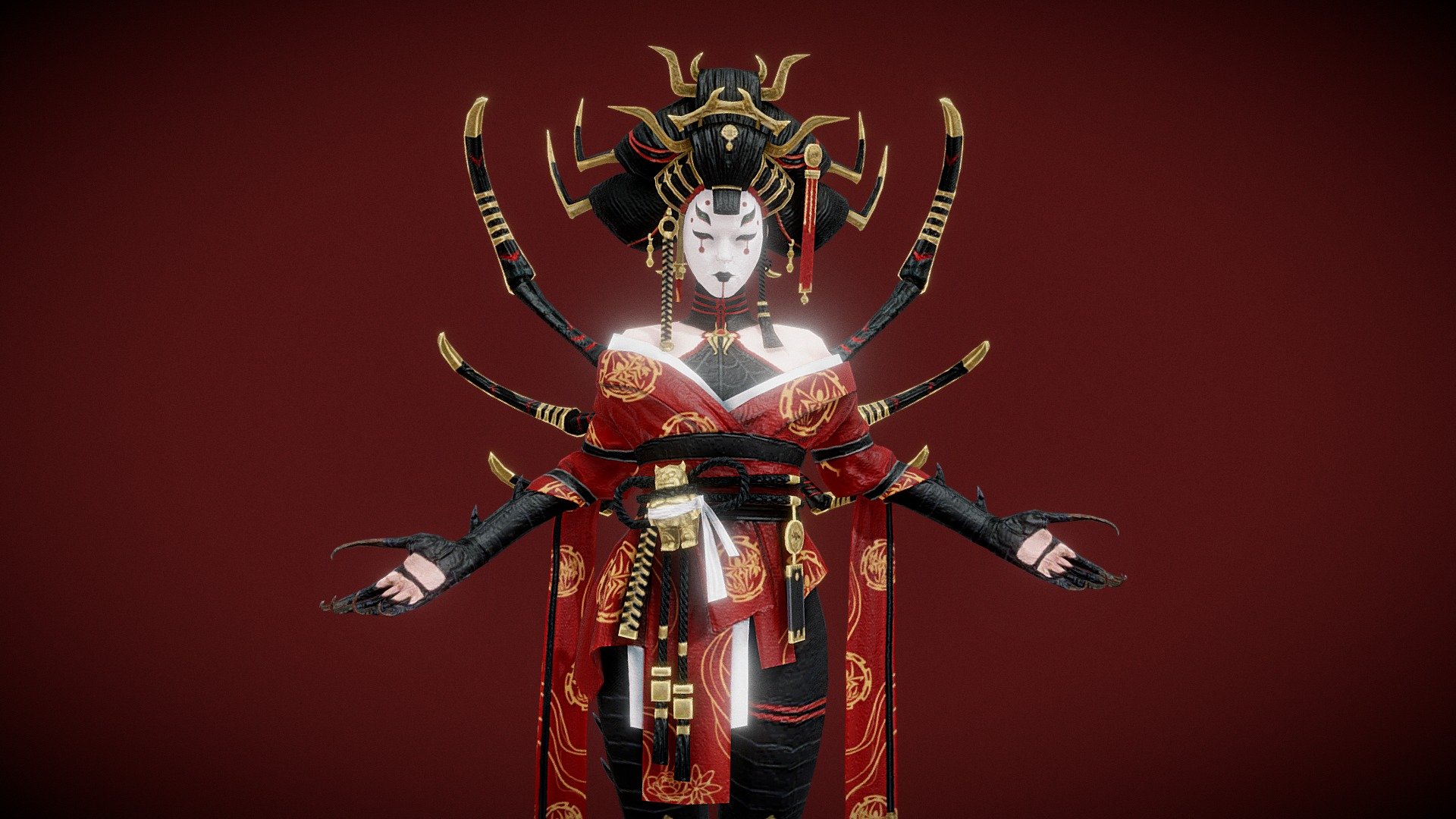 Fighting geisha - Buy Royalty Free 3D model by Luna Studio (@StudioLuna ...