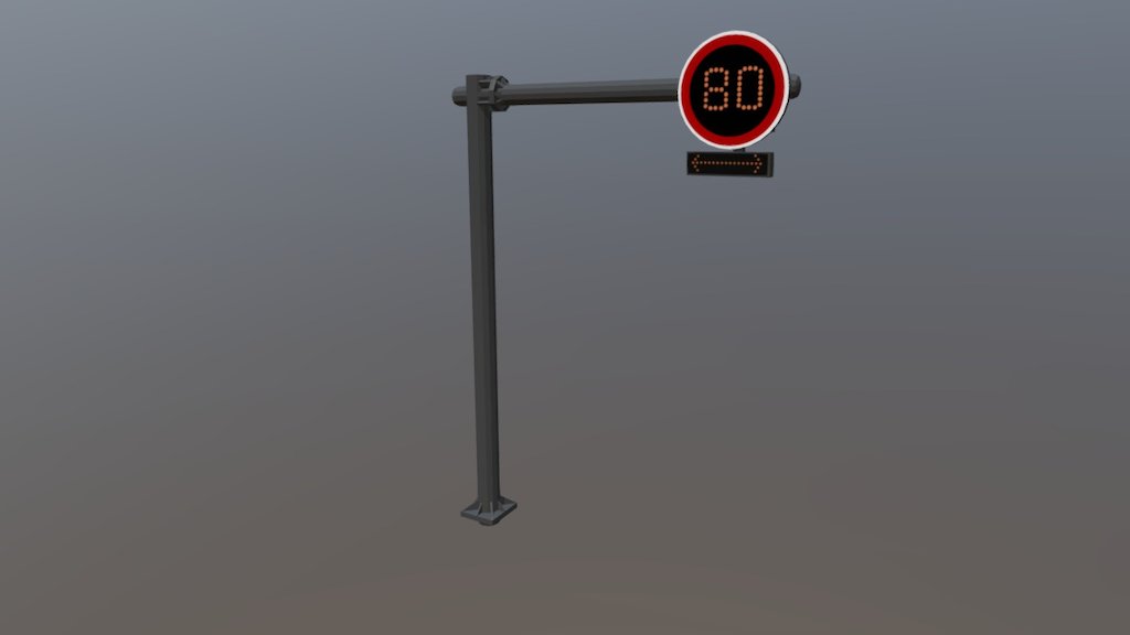 Japanese Style EXPWY 80km Speed Limit Sign - 3D model by 道路舗装 ...
