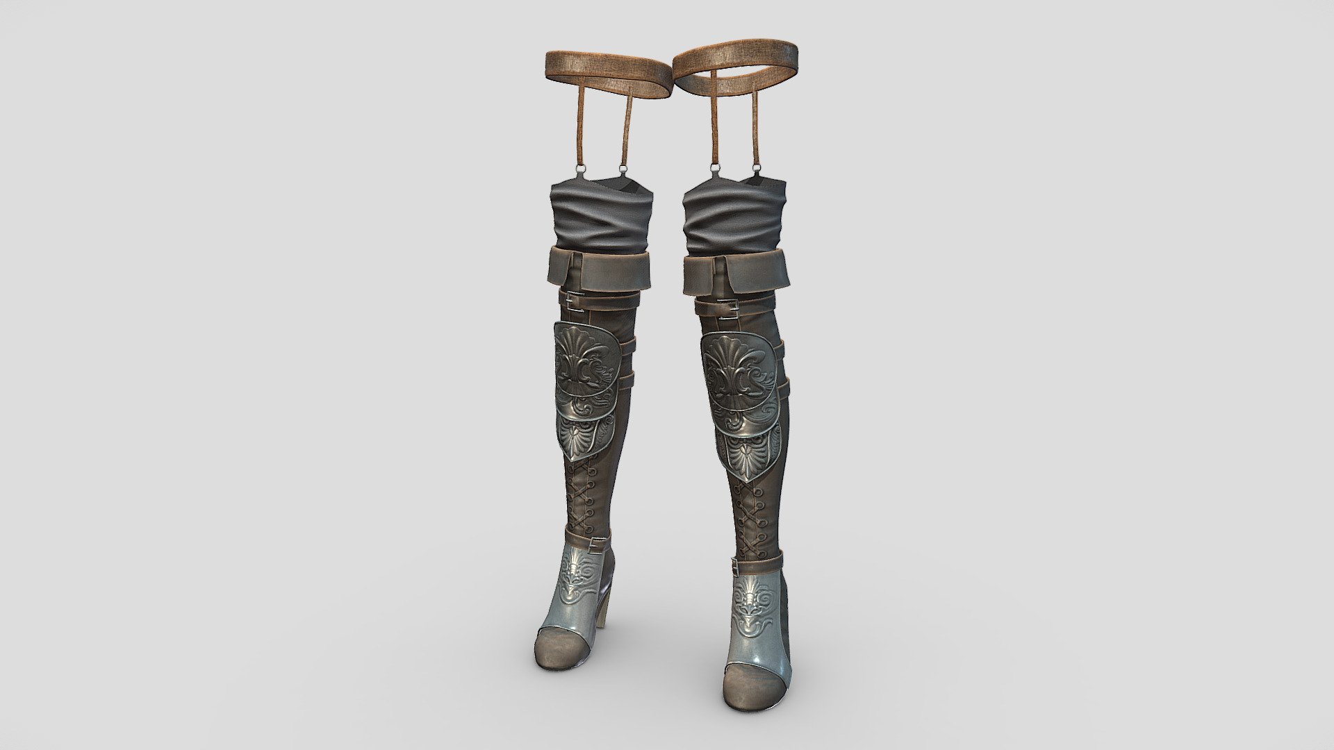 Female Fantasy Warrior Thigh Boots - Buy Royalty Free 3D model by 3dia ...