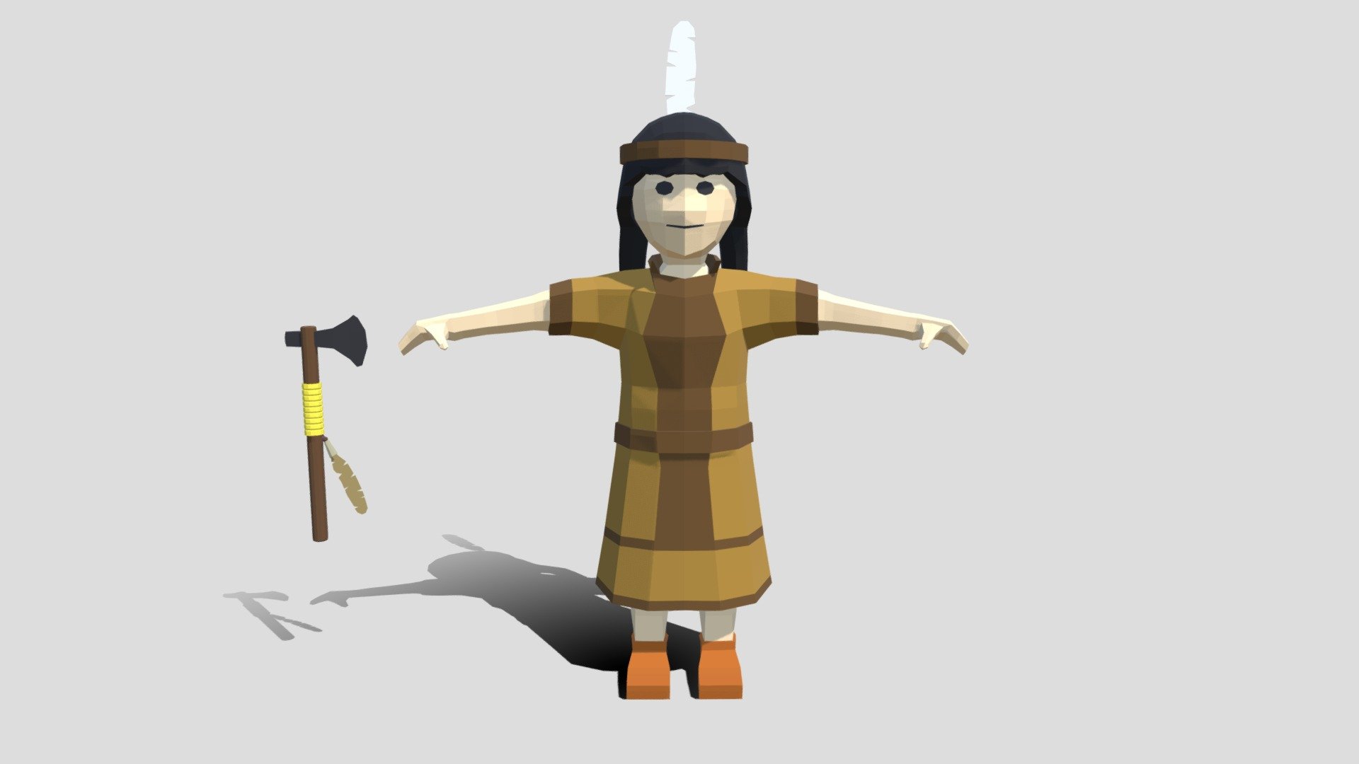Low Poly Cartoon Native Indian Woman - Buy Royalty Free 3D model by ...