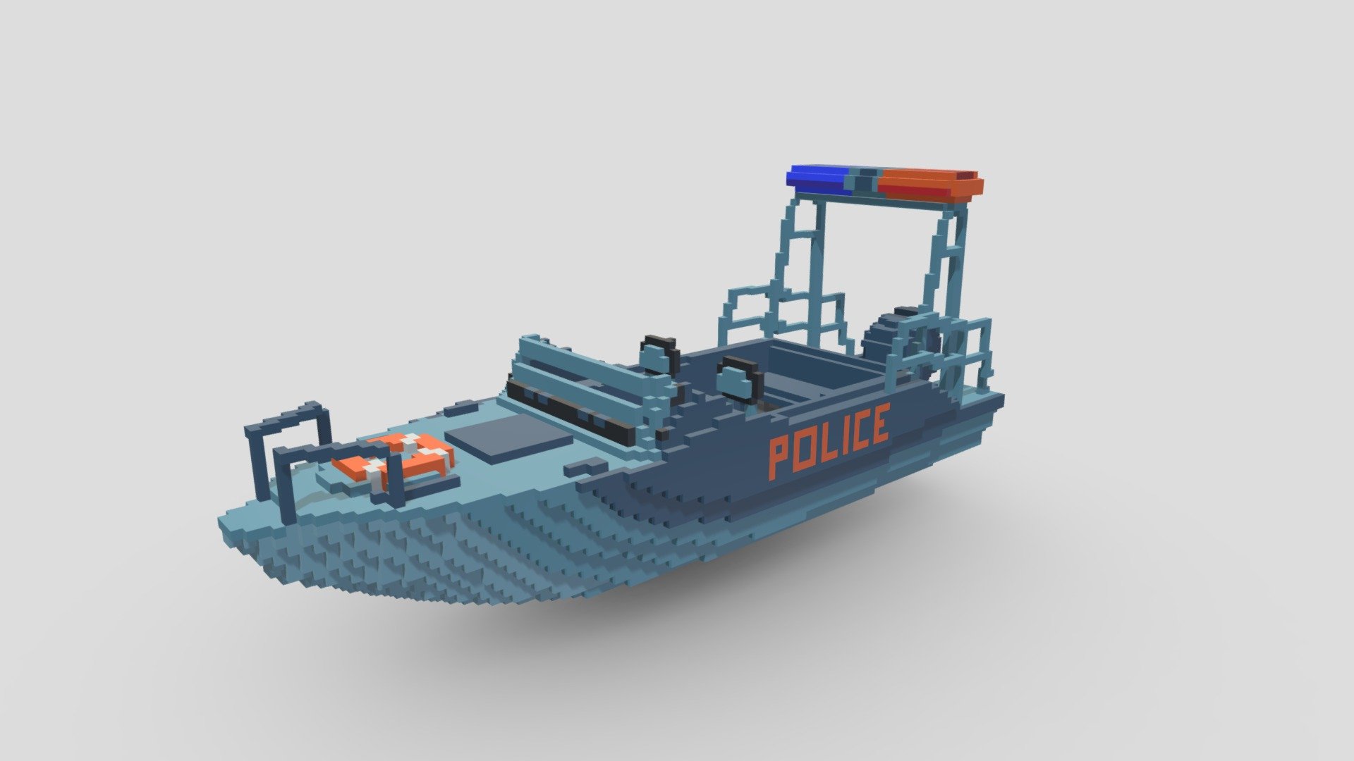 Police Boat (Voxel) - 3D model by Amirreza Nasiri (@amirrezans ...
