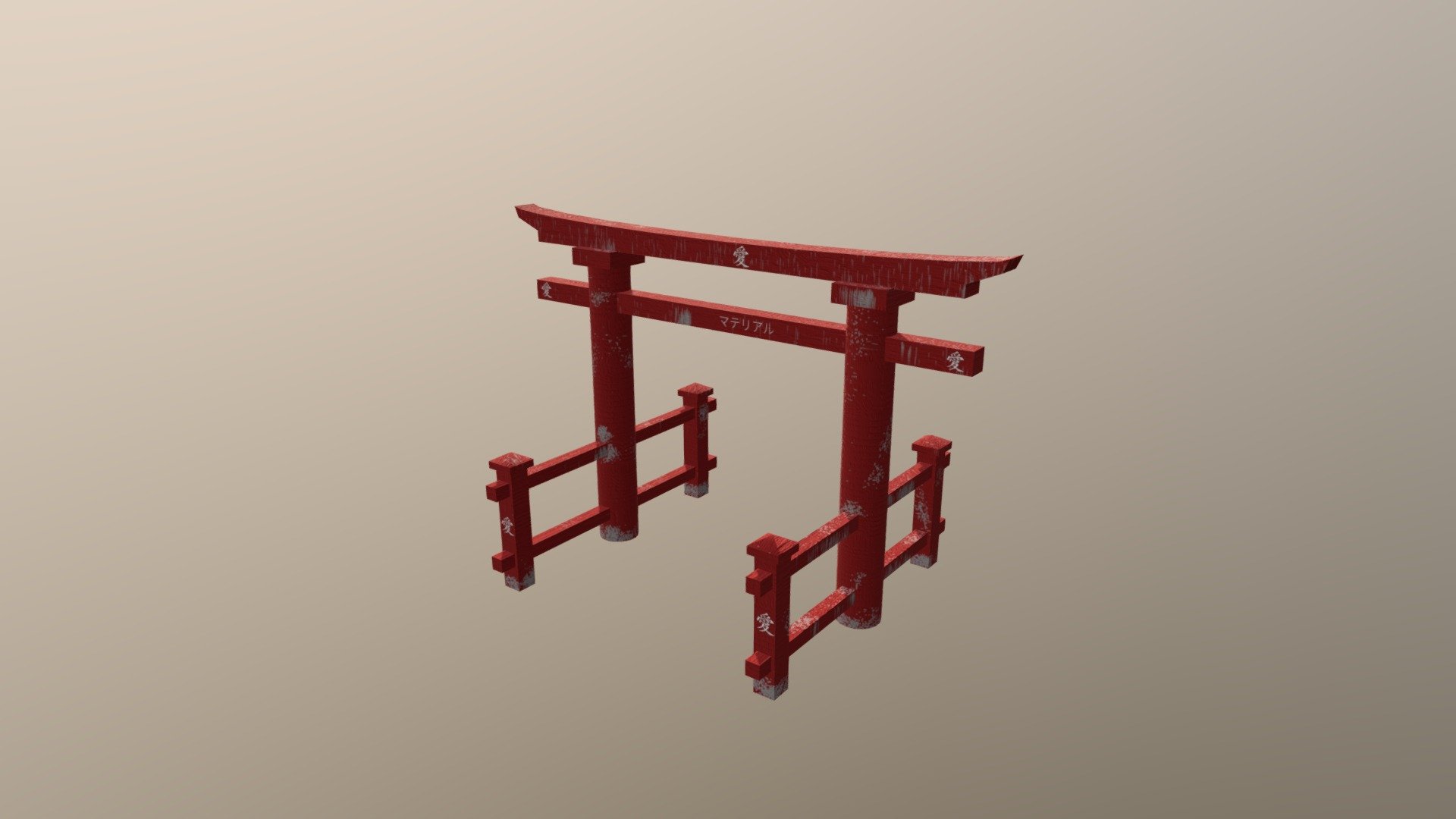 Red Old Torii - 3D model by lebert.jasmine [e9f4d1b] - Sketchfab