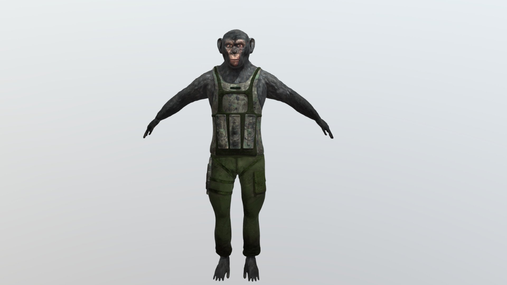 Planted of the Apes inspired ape - Download Free 3D model by ...