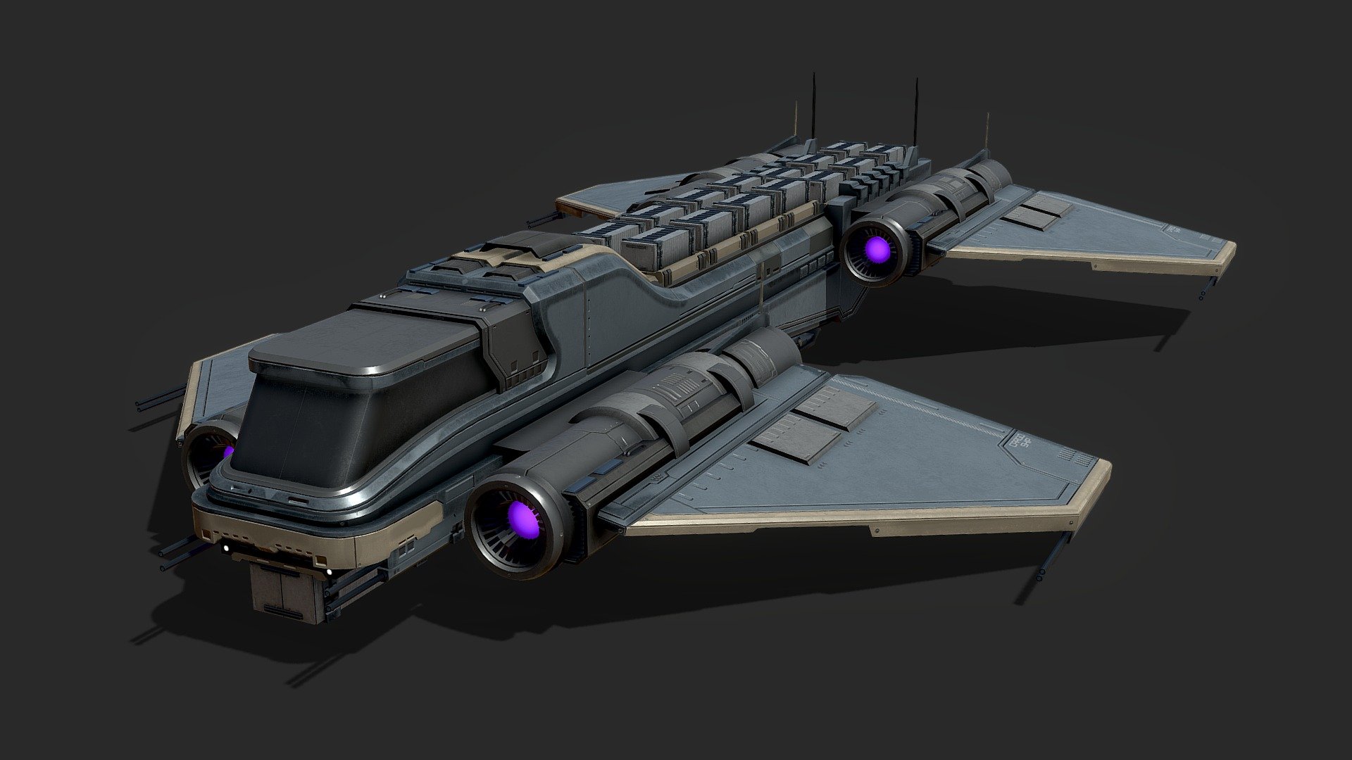 SPACESHIP - CARGO - Download Free 3D model by Kerem Kavalci (@Keremz ...