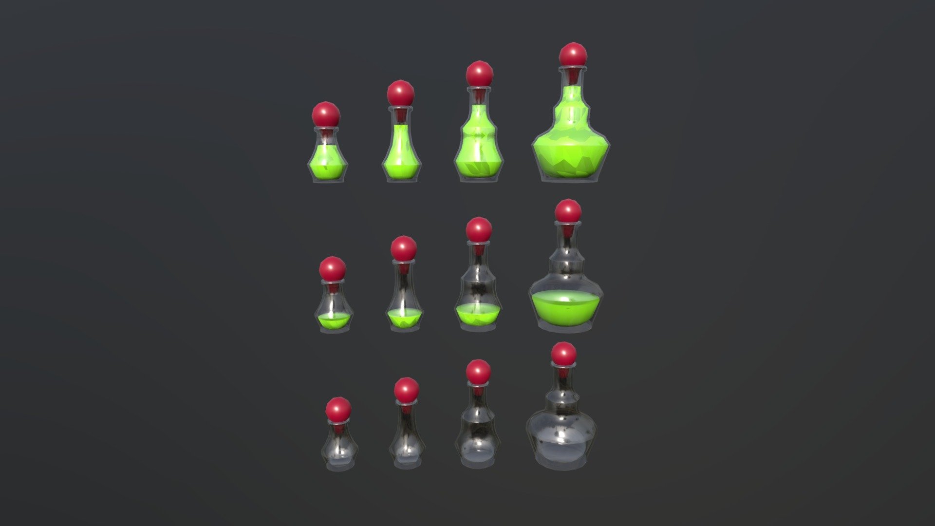 Poison Bottles (low poly) - Download Free 3D model by ehsan.avard ...
